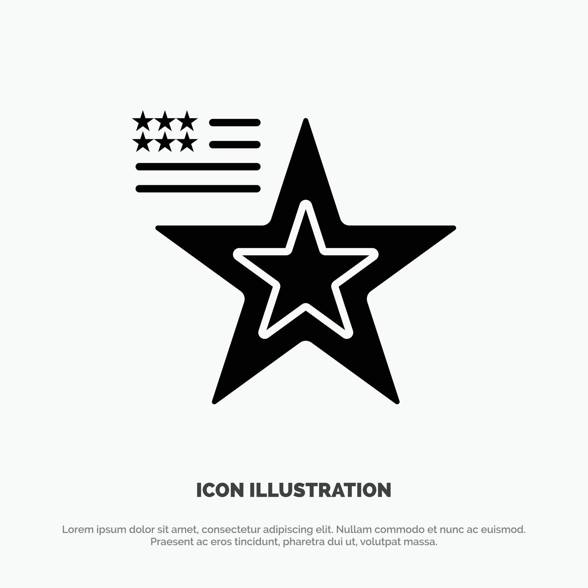 Star American Flag Usa Solid Glyph Icon Vector 17992050 Vector Art At Vecteezy