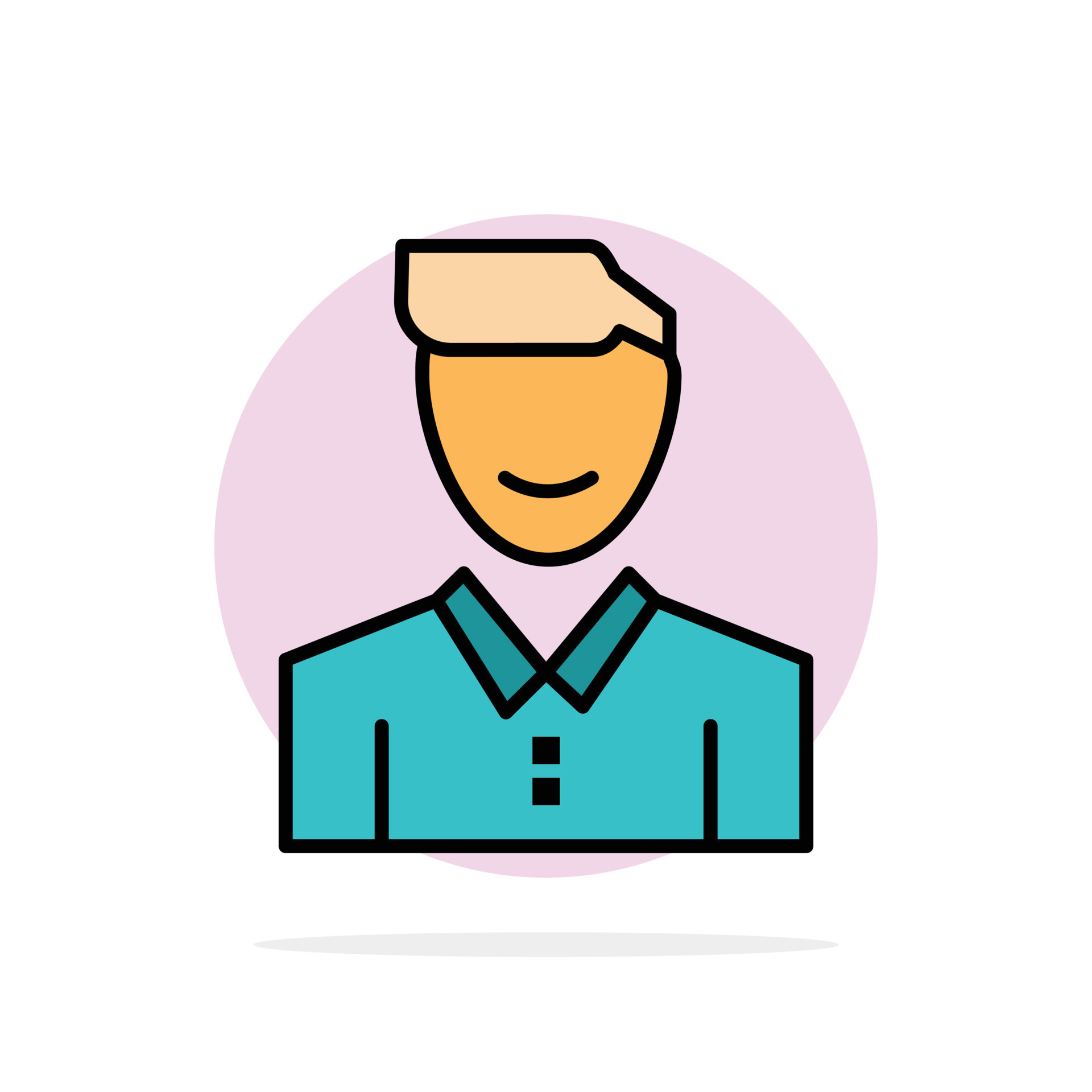 Avatar Client Face Happy Man Person User Abstract Circle Background Flat Color Icon 17992413