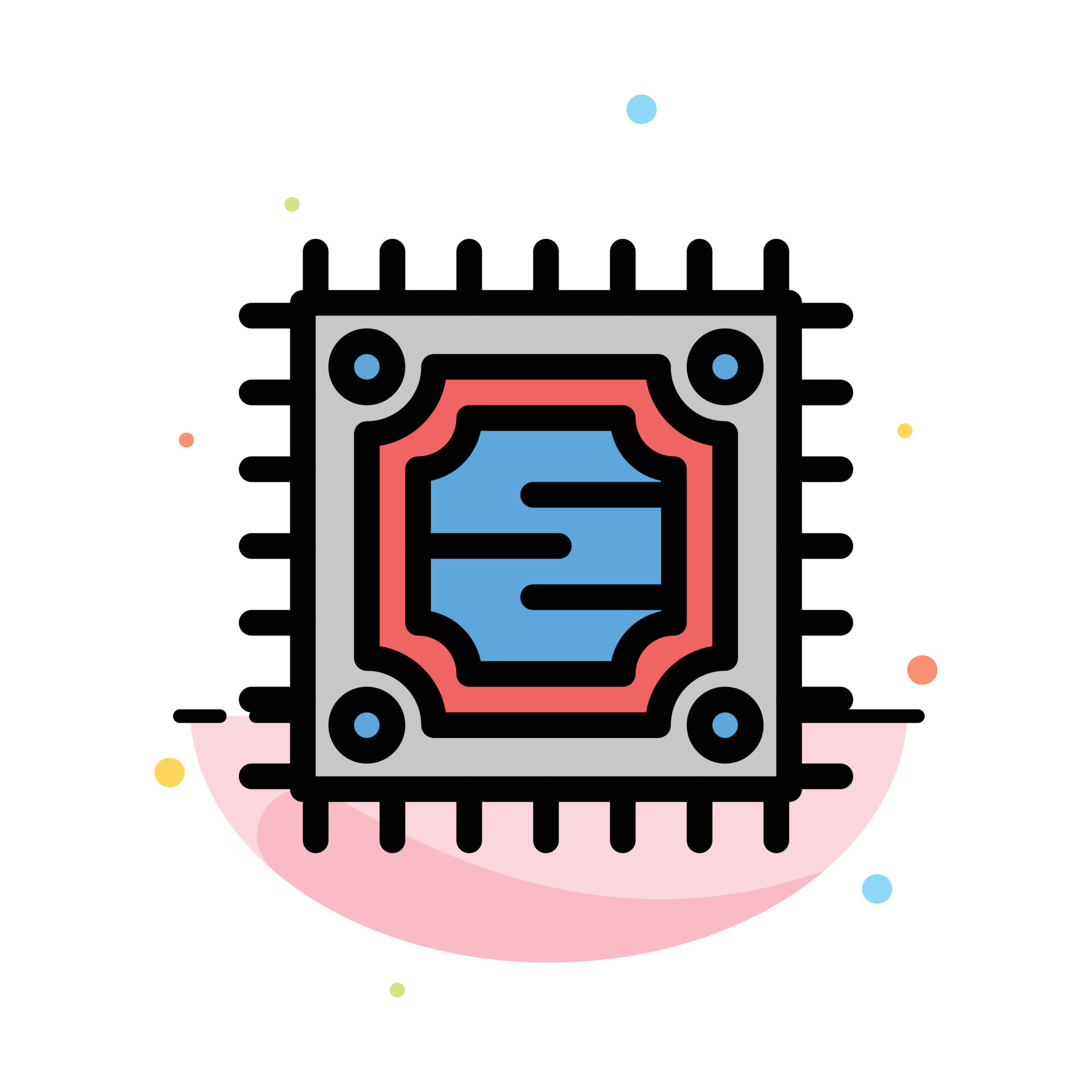 Cpu Microchip Processor Abstract Flat Color Icon Template 17992798 Vector Art At Vecteezy