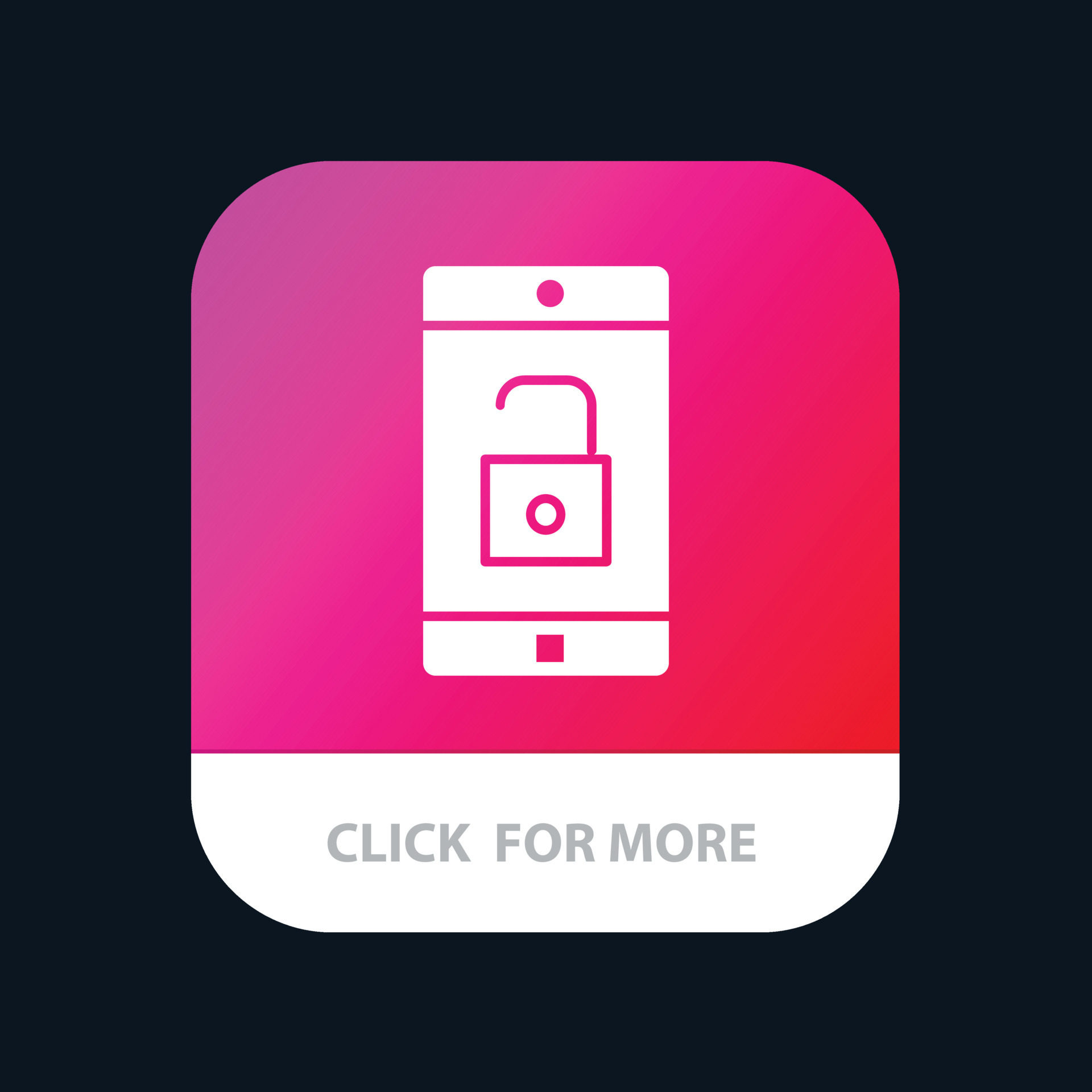 Application Mobile Mobile Application Unlock Mobile App Button Android And Ios Glyph Version