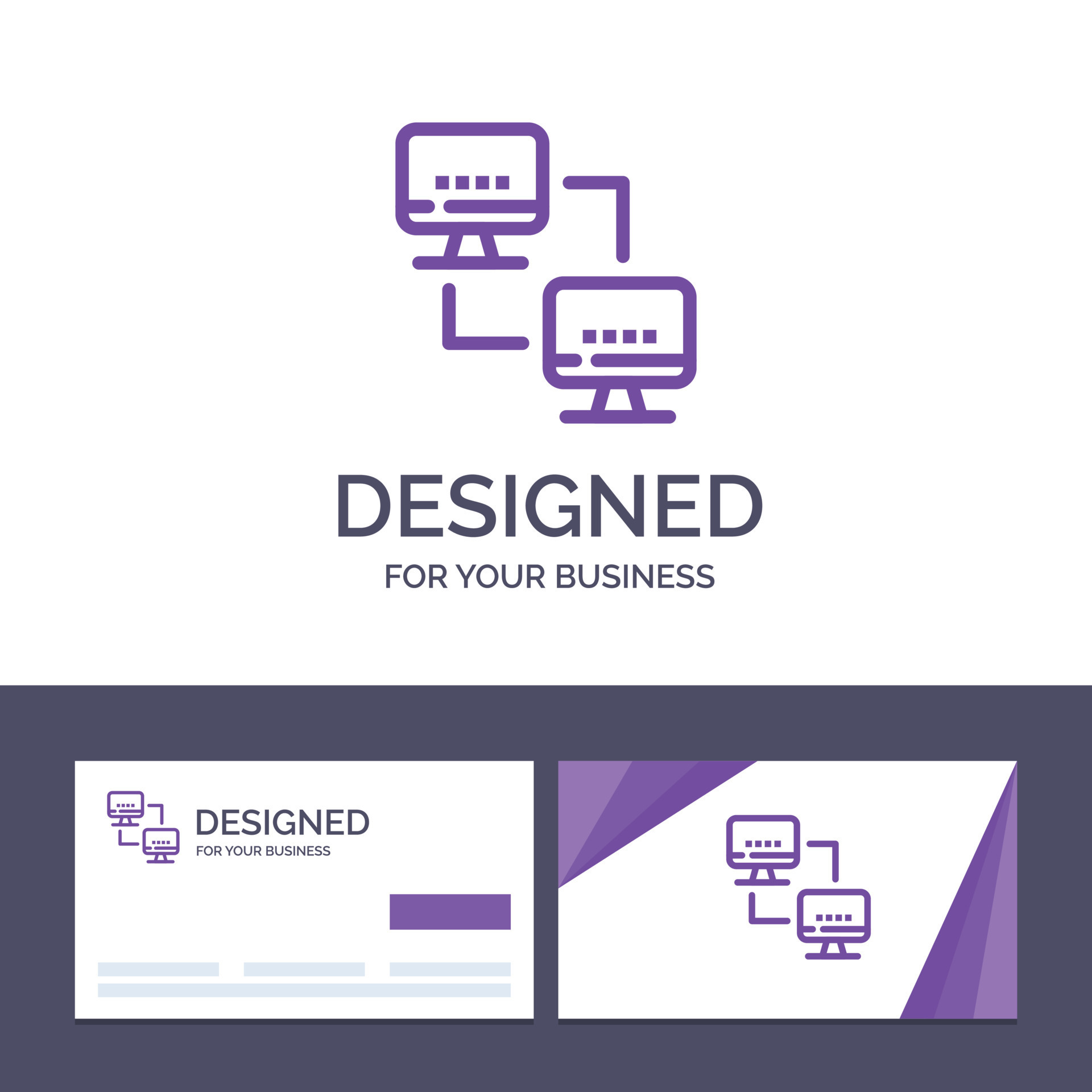 Creative Business Card And Logo Template Computer Network Computing