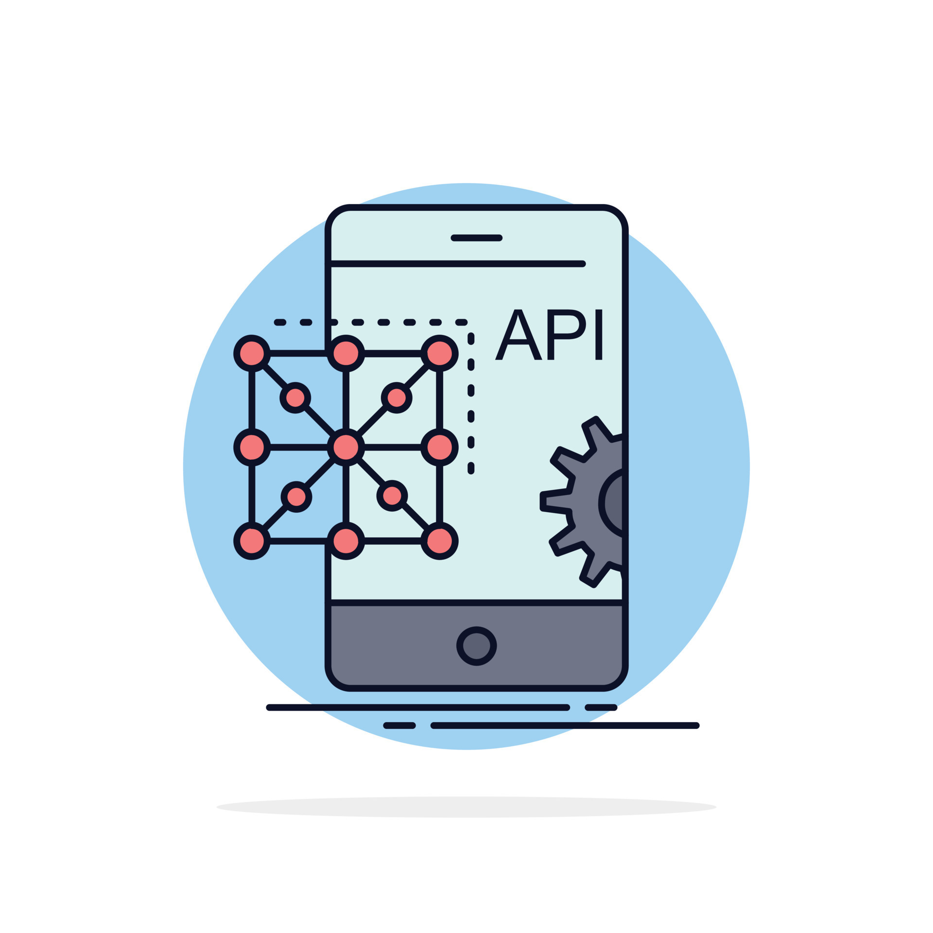 Api Application Coding Development Mobile Flat Color Icon Vector 17993377 Vector Art At Vecteezy