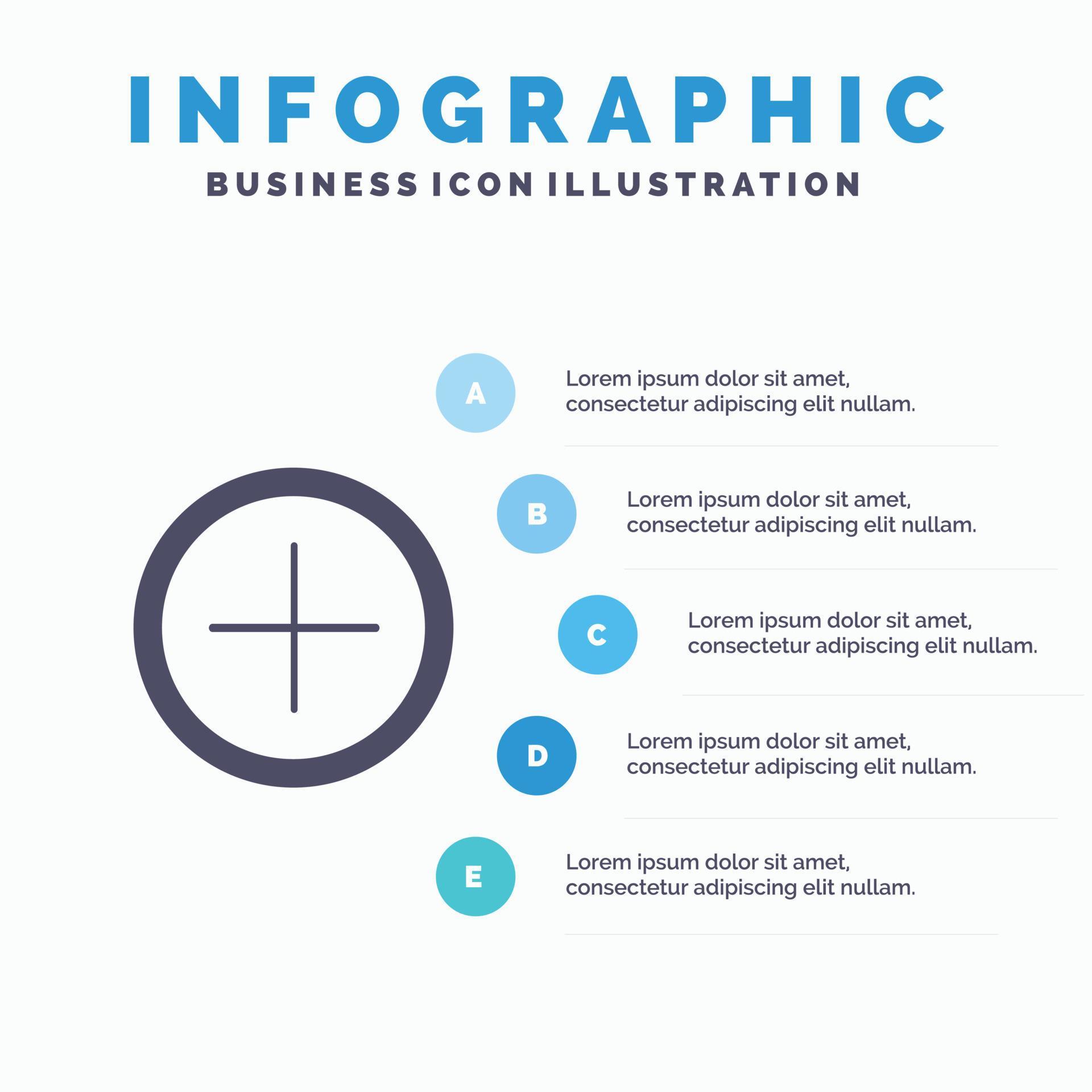 Interface Plus User Solid Icon Infographics 5 Steps Presentation Background 17993560 Vector Art