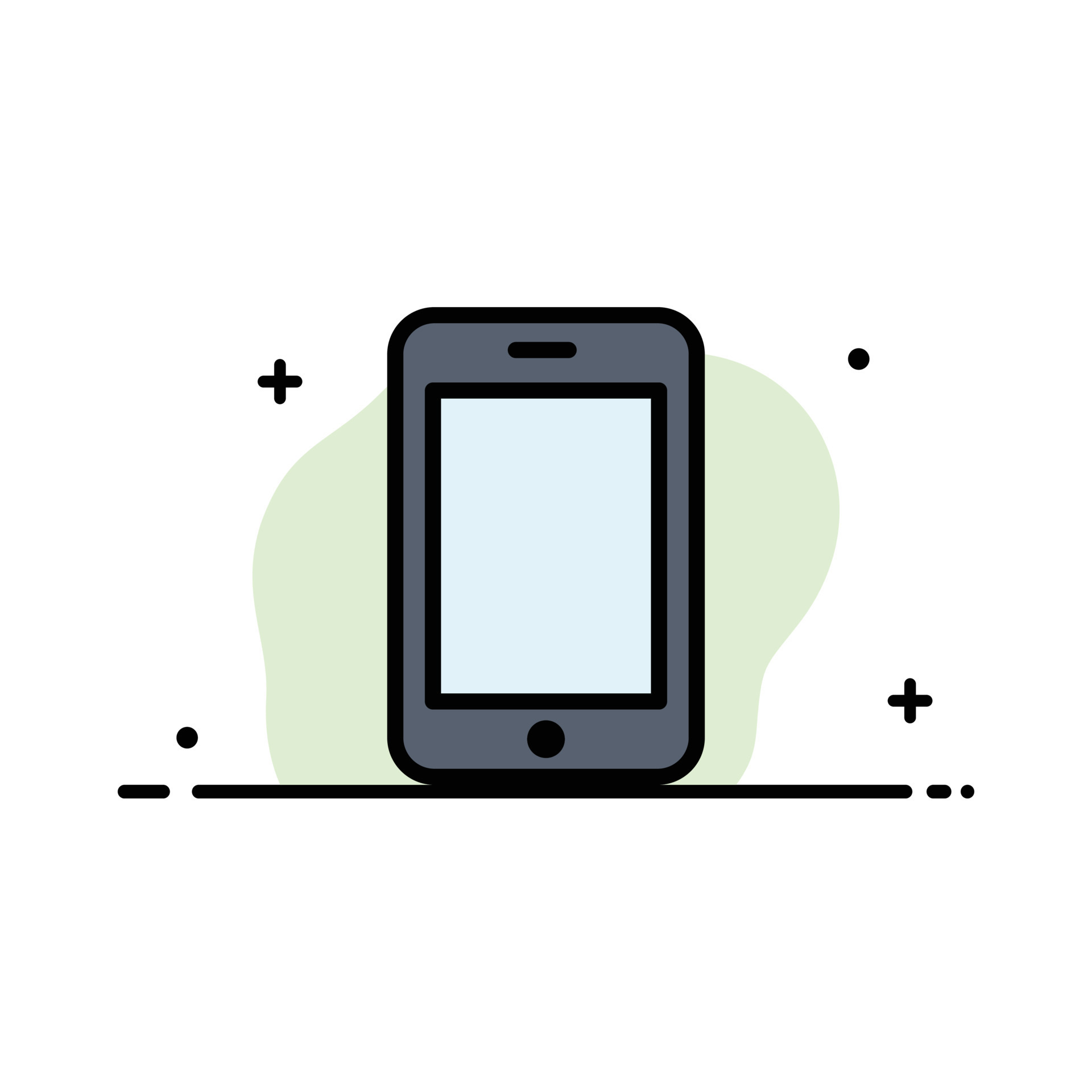 Cell Mobile Phone Call Business Flat Line Filled Icon Vector Banner Template 17994181 Vector Art