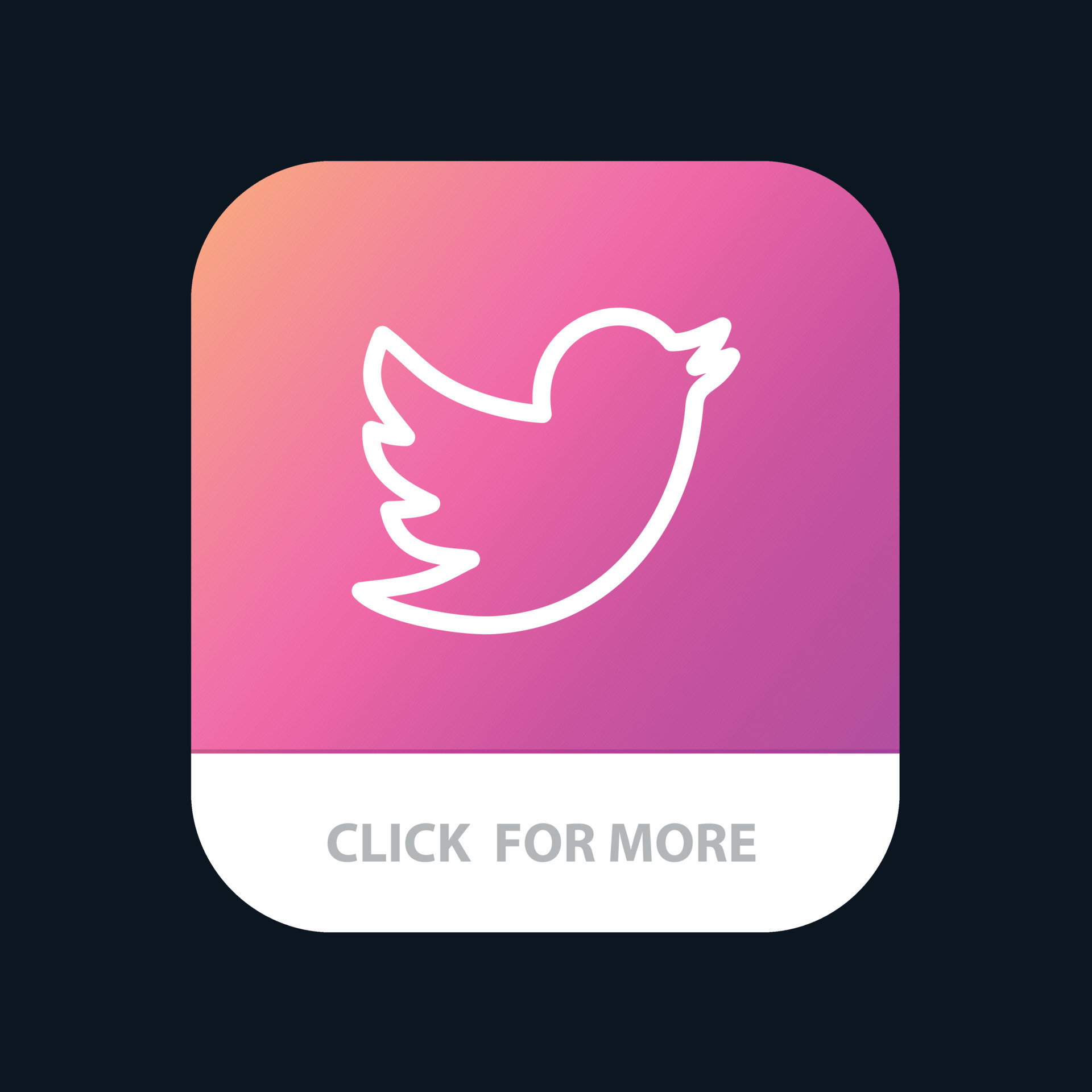 Network Social Twitter Mobile App Button Android And Ios Line Version 17995454 Vector Art At