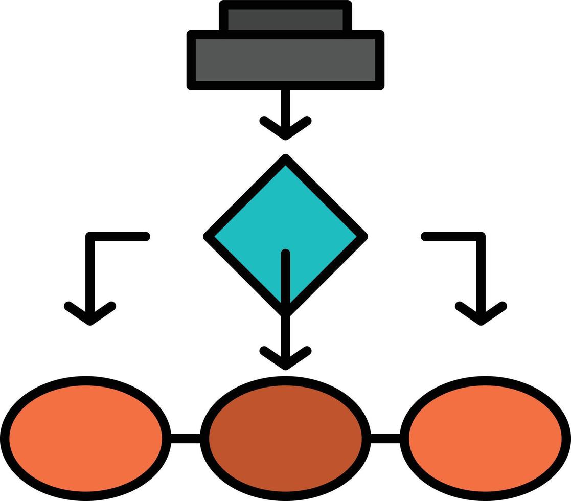 Flowchart Algorithm Business Data Architecture Scheme Structure Workflow Flat Color Icon Vector