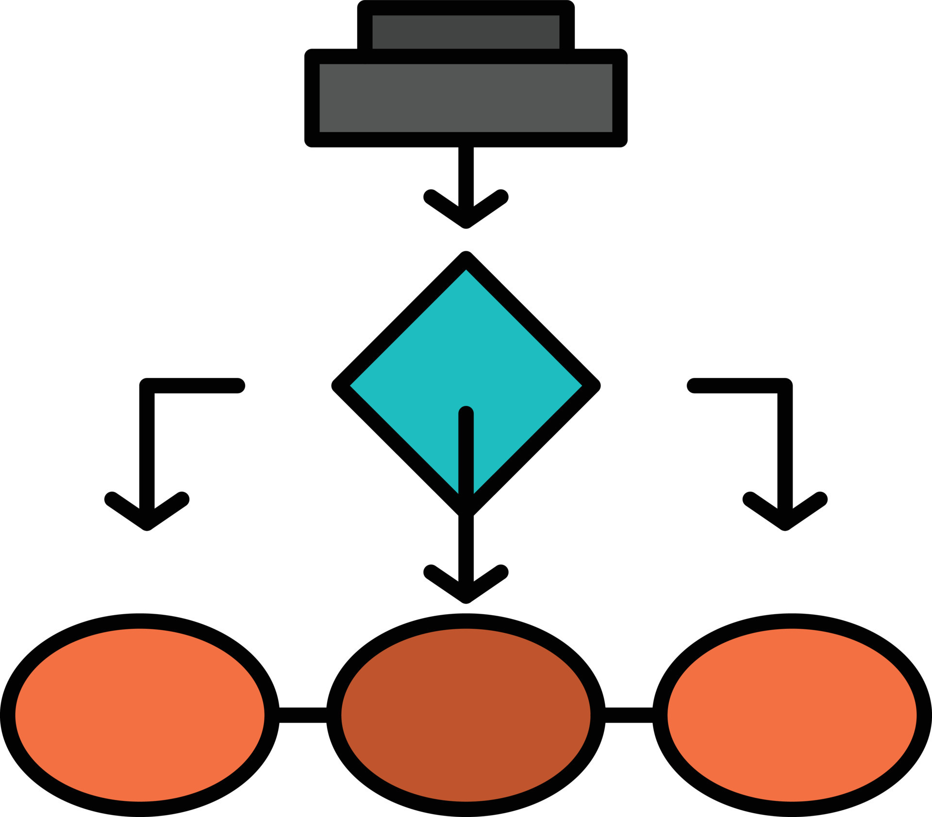 Flowchart Algorithm Business Data Architecture Scheme Structure Workflow Flat Color Icon Vector