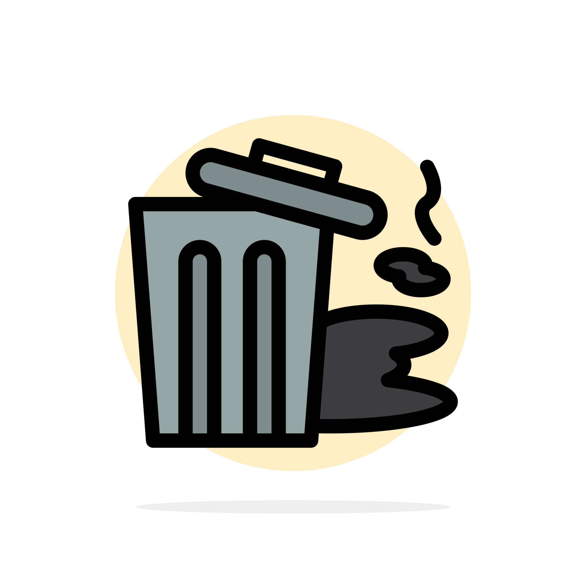 Environment Garbage Pollution Trash Abstract Circle Background Flat