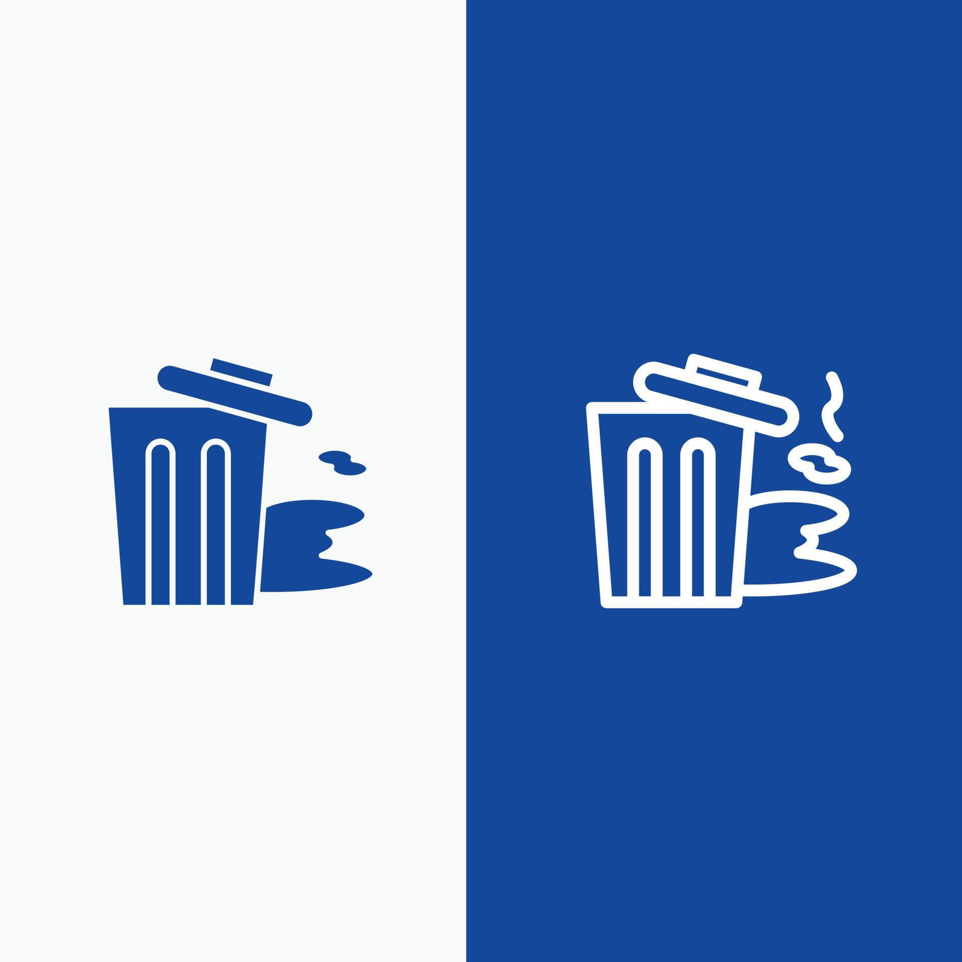 Environment Garbage Pollution Trash Line And Glyph Solid Icon Blue