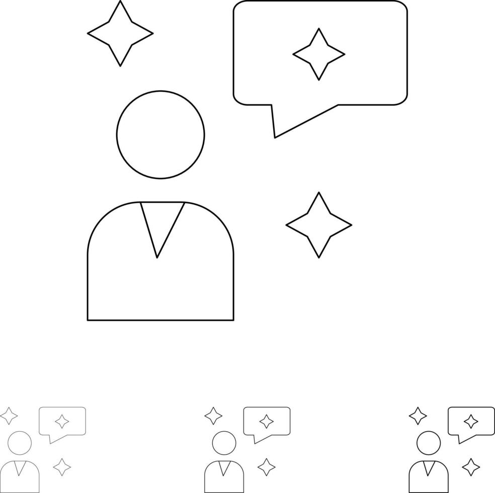 Man Chat Chatting Interface Bold And Thin Black Line Icon Set 17998019 Vector Art At Vecteezy