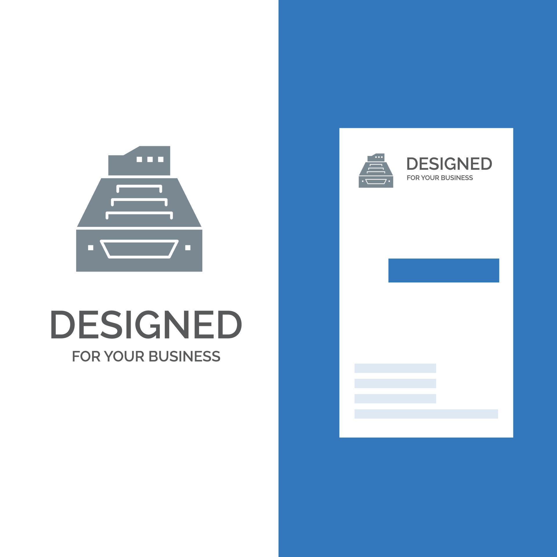 Files Accounting Accounts Data Database Inbox Storage Grey Logo Design and Business Card ...