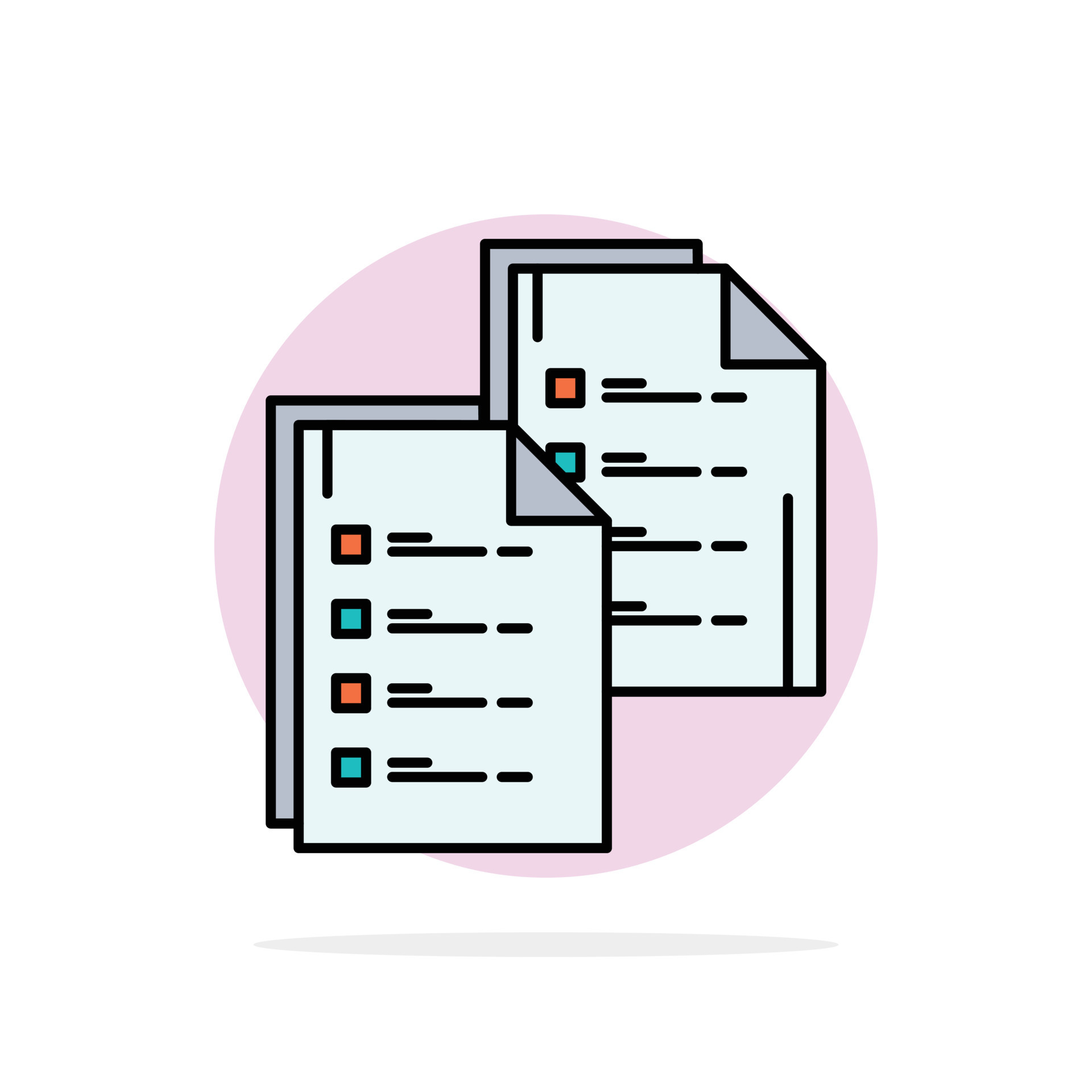 Document Analytics Data Copy Paper Resume Abstract Circle Background Flat Color Icon 17998467