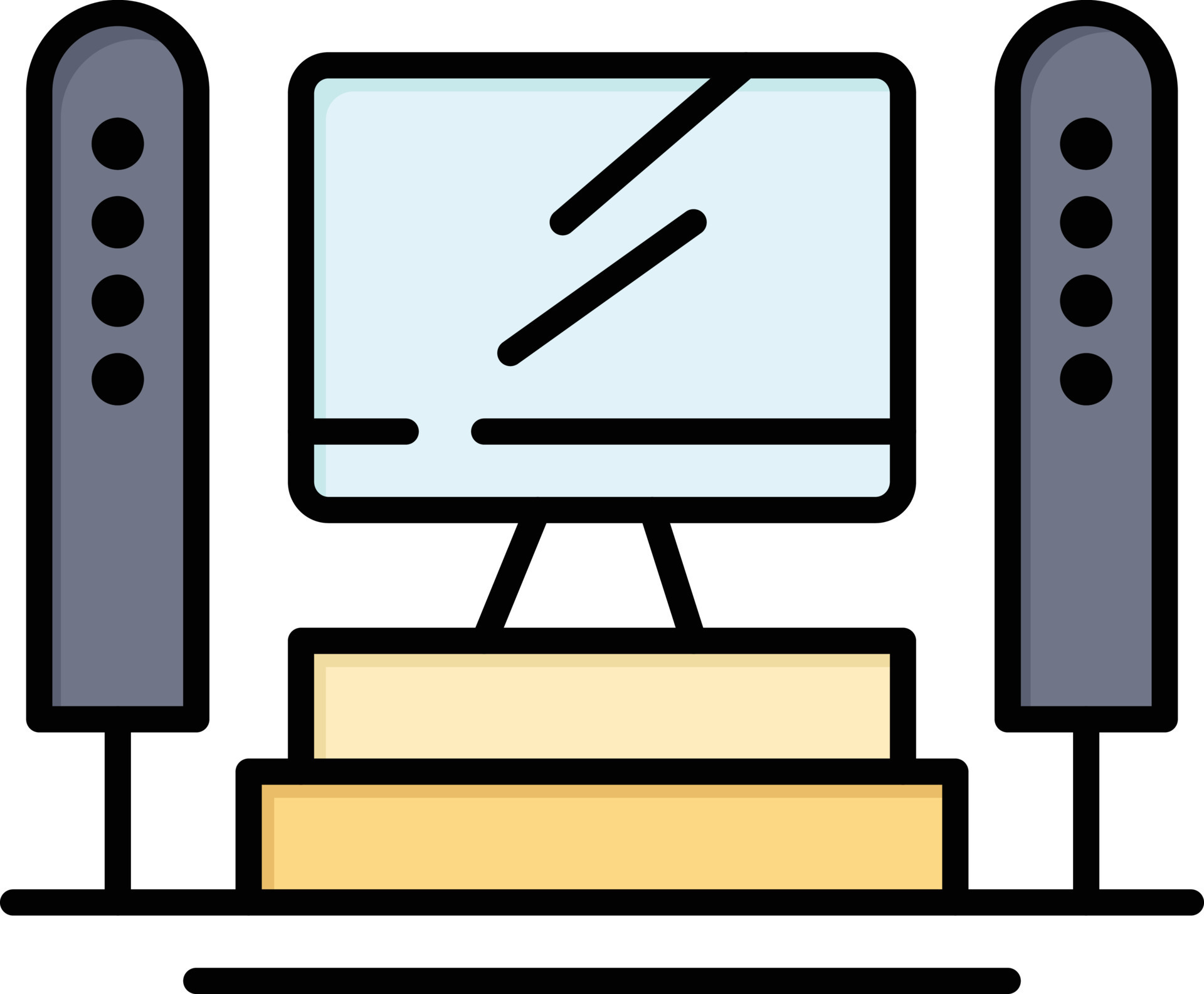 Computer Computing Server Cpu Flat Color Icon Vector Icon Banner