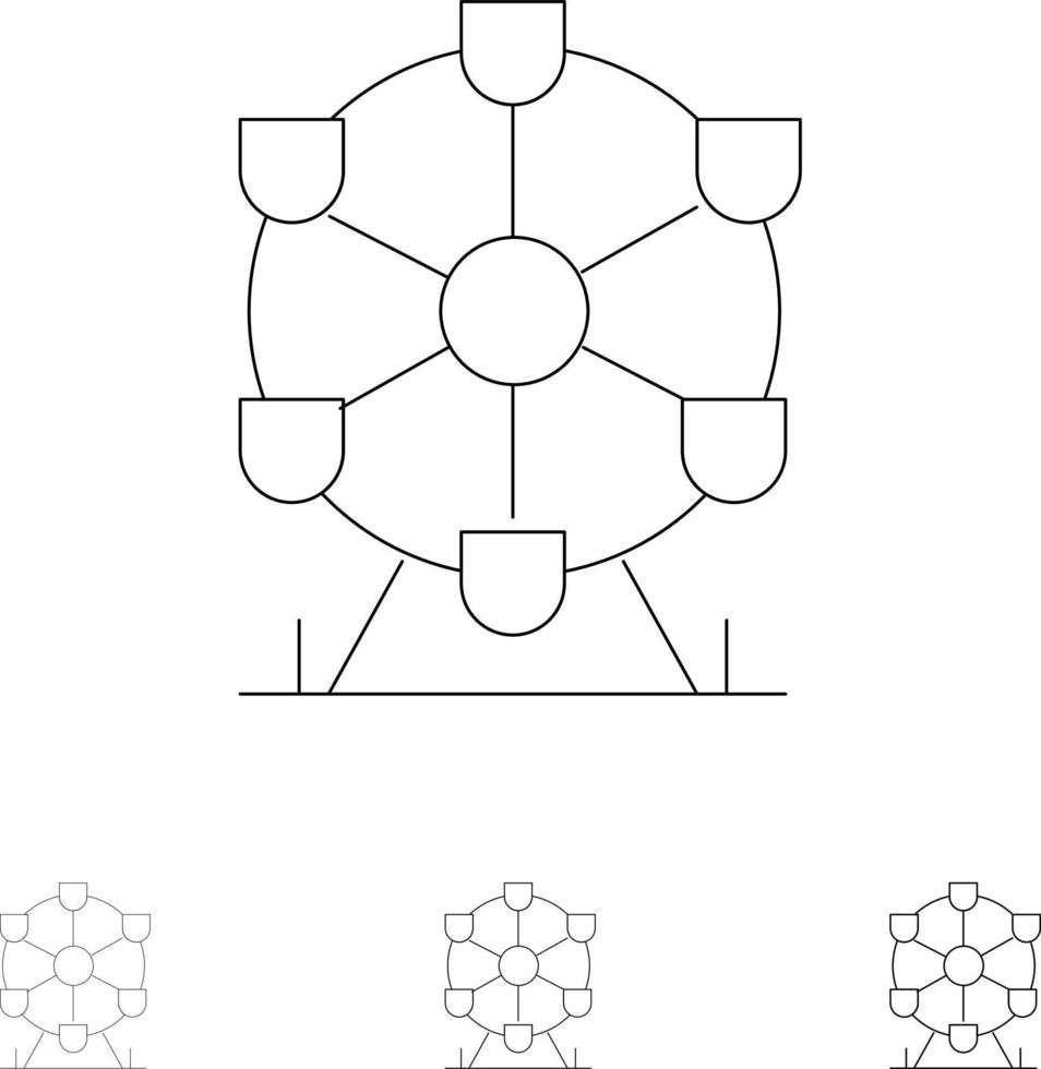 Atomium Landmark Monument Bold And Thin Black Line Icon Set 17998765 Vector Art At Vecteezy