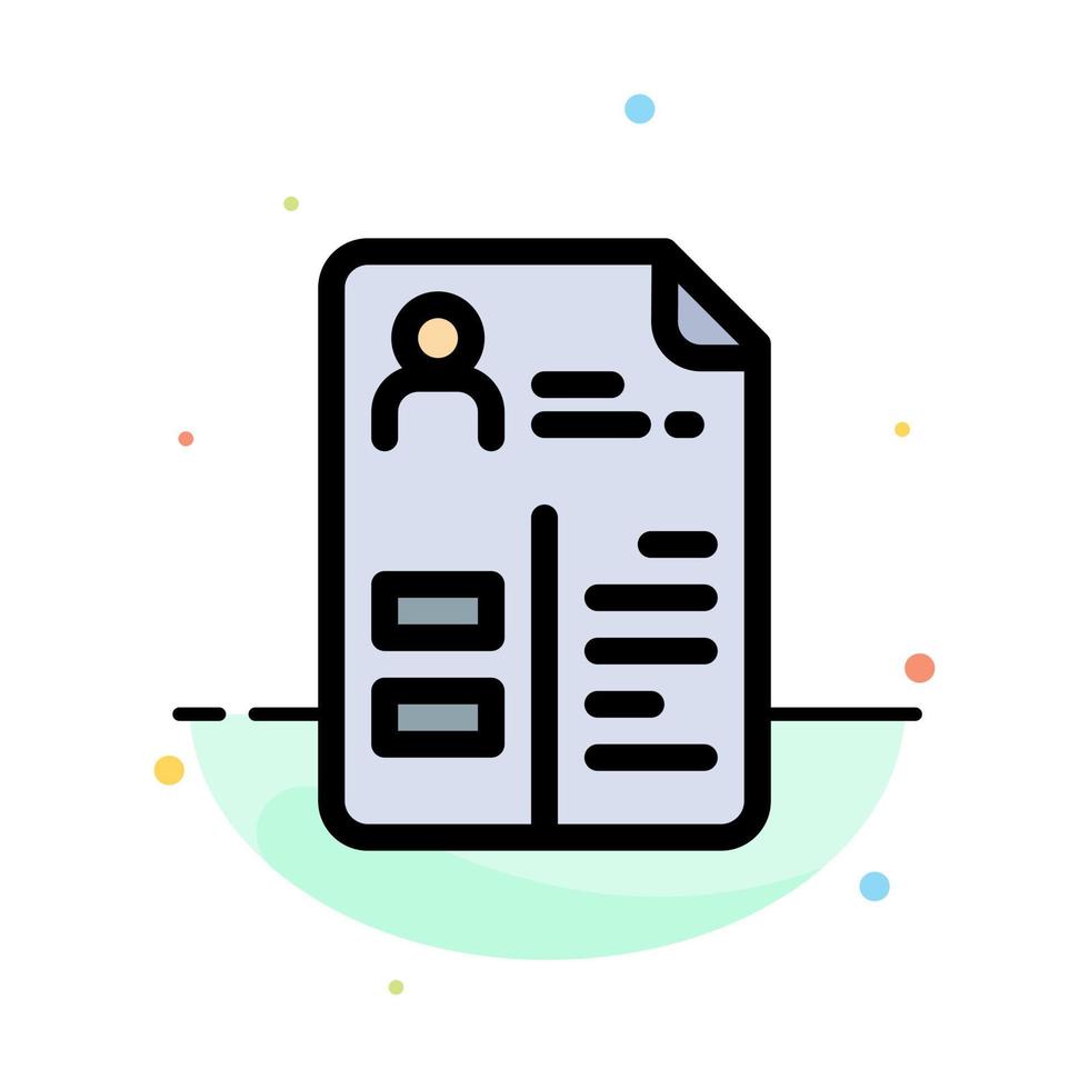 Curriculum Cv Job Portfolio Abstract Flat Color Icon Template 17998806 ...