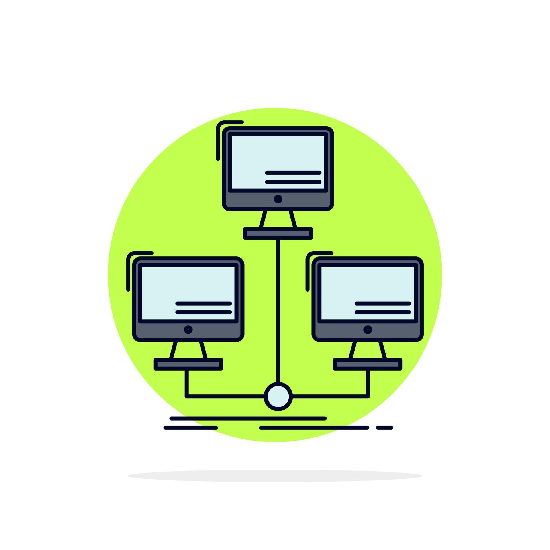 Database Distributed Connection Network Computer Flat Color Icon Vector 17998885 Vector Art At