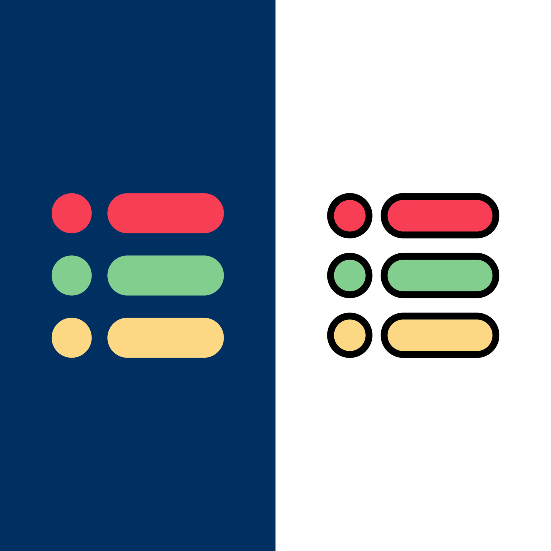 List Task Text Write Icons Flat And Line Filled Icon Set Vector Blue Background 17999054 Vector