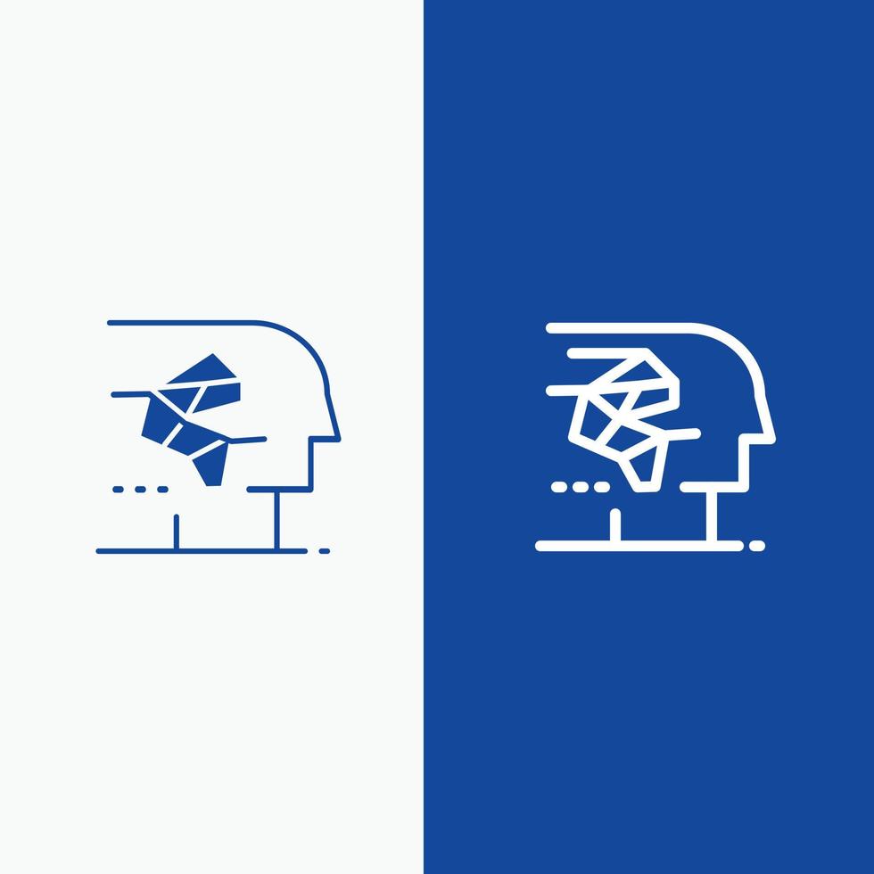 Android Artificial Brain Human Interface Line And Glyph Solid Icon Blue