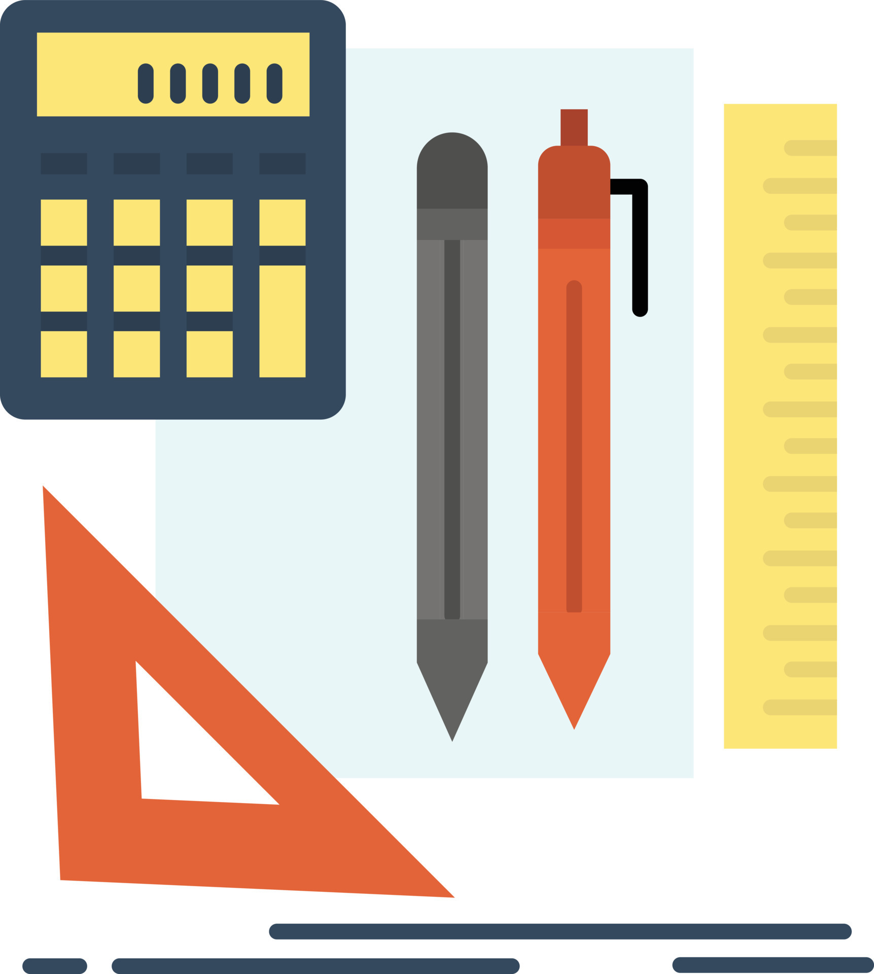 Stationary Book Calculator Pen Flat Color Icon Vector Icon Banner Template 17999689 Vector Art