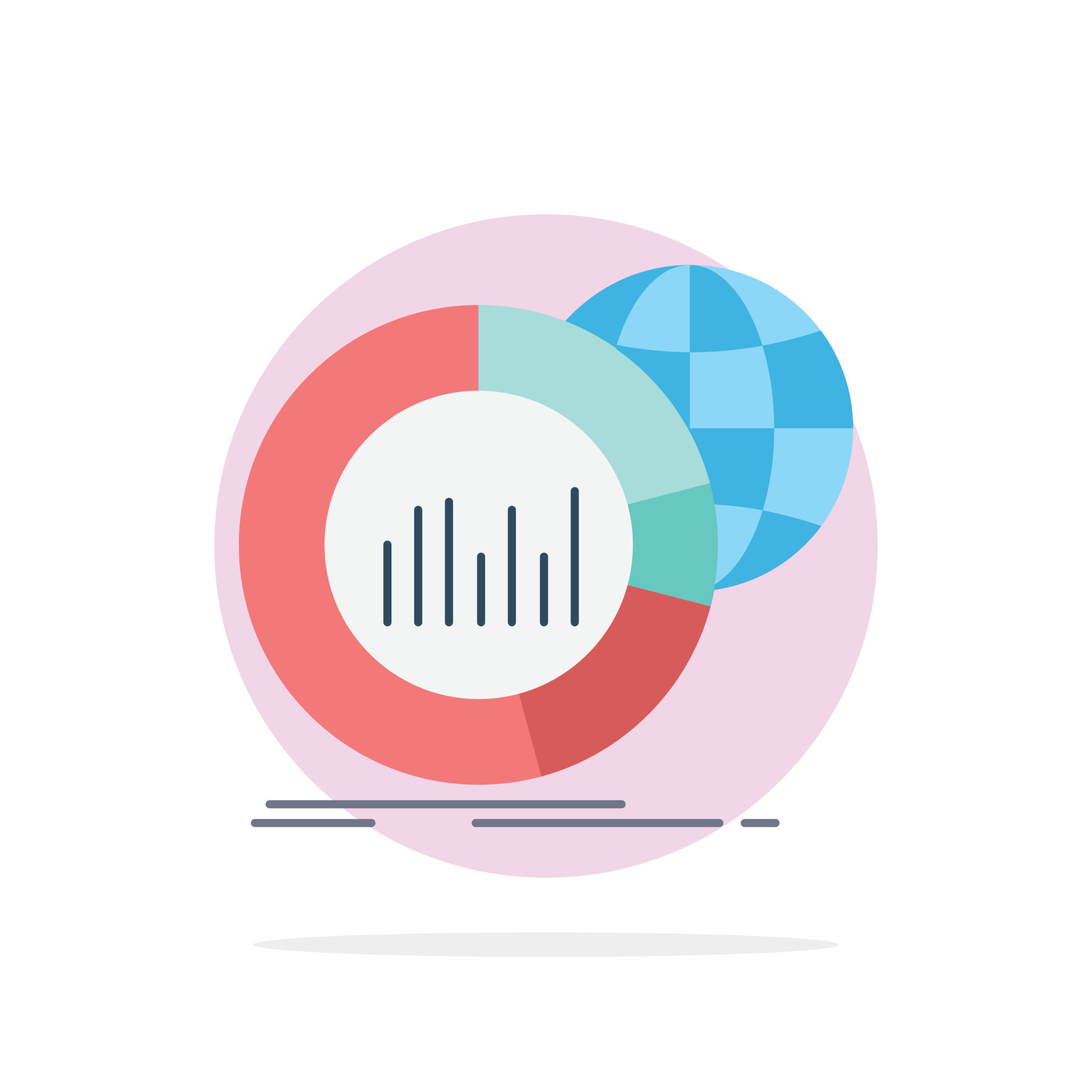 Big Chart Data World Infographic Flat Color Icon Vector 17999760 Vector