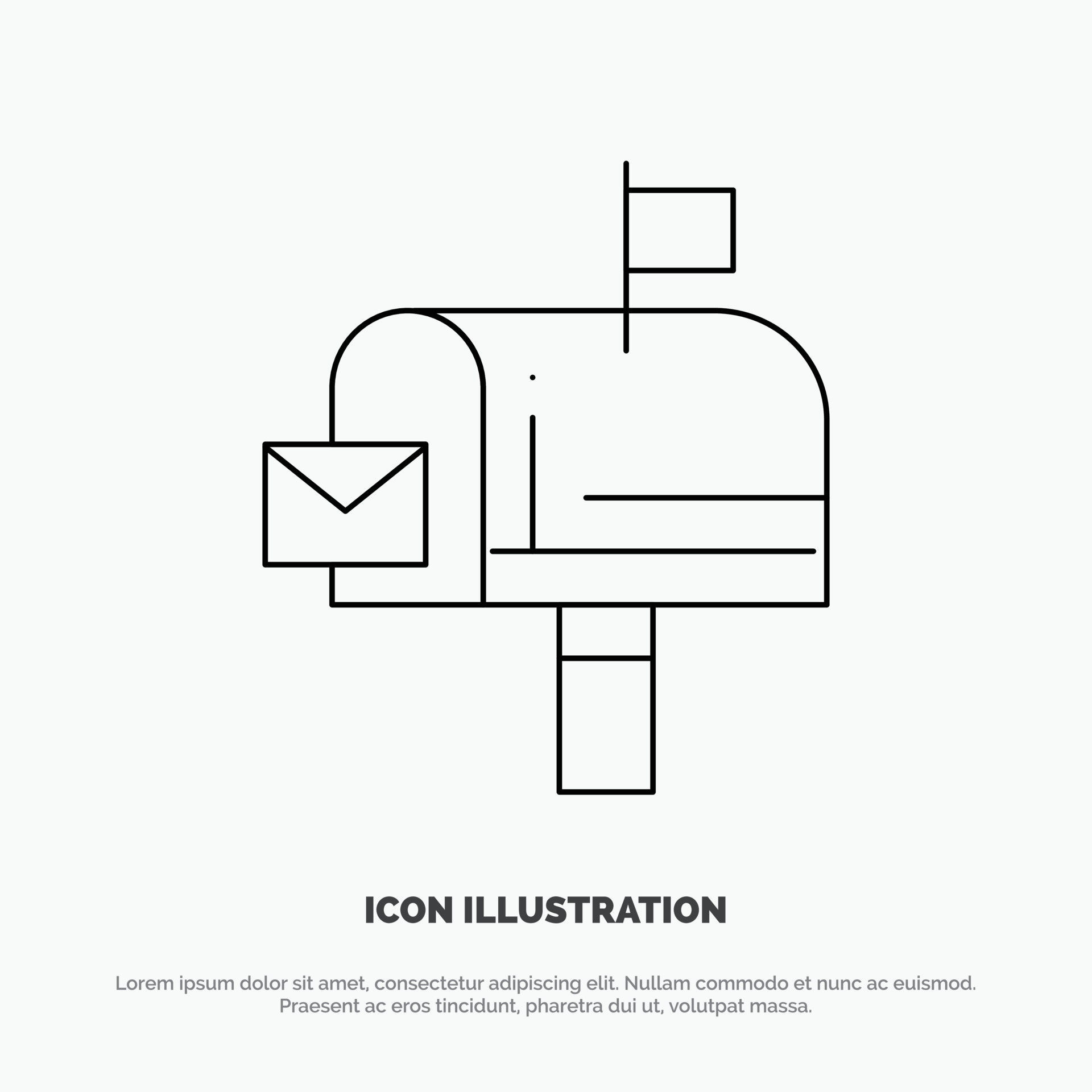 Mail Box Message Email Line Icon Vector 18000079 Vector Art at Vecteezy