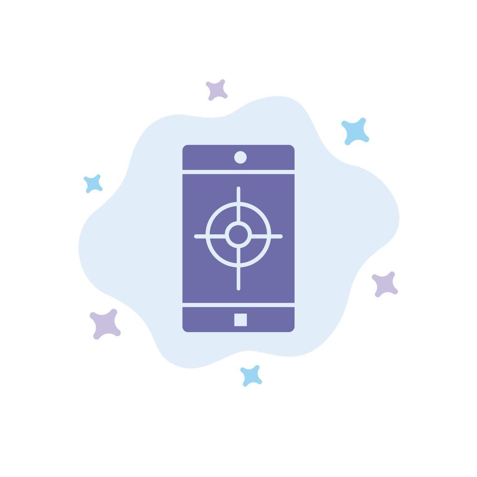 Application Mobile Mobile Application Target Blue Icon On Abstract