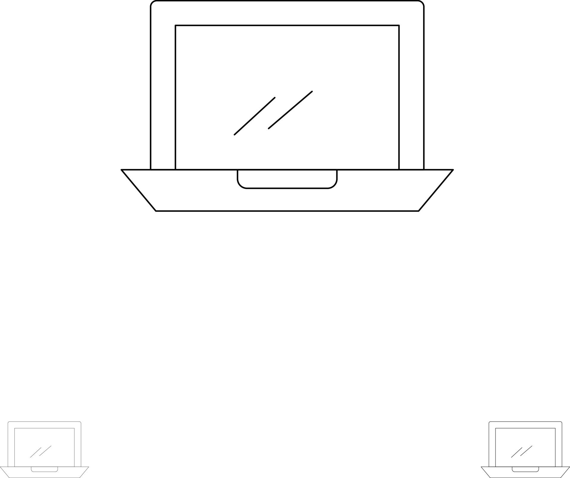 Computer Desktop Device Hardware Pc Bold And Thin Black Line Icon Set 18000602 Vector Art At