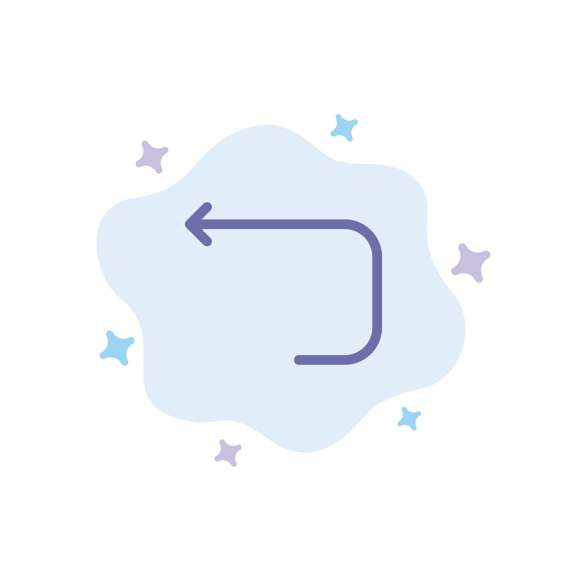 Arrow Loop Loop Arrow Back Blue Icon on Abstract Cloud Background ...