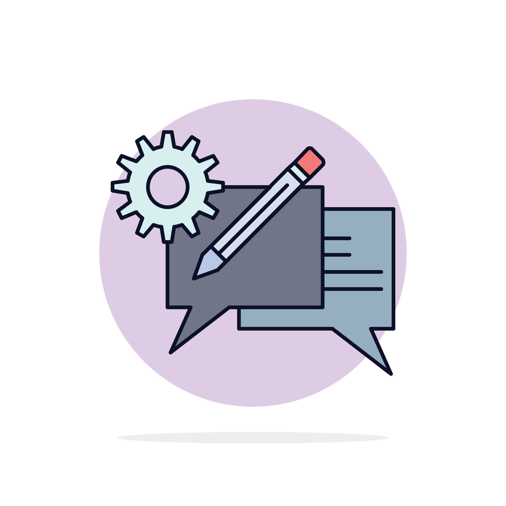 Chat Communication Discussion Setting Message Flat Color Icon Vector 18000754 Vector Art At Vecteezy