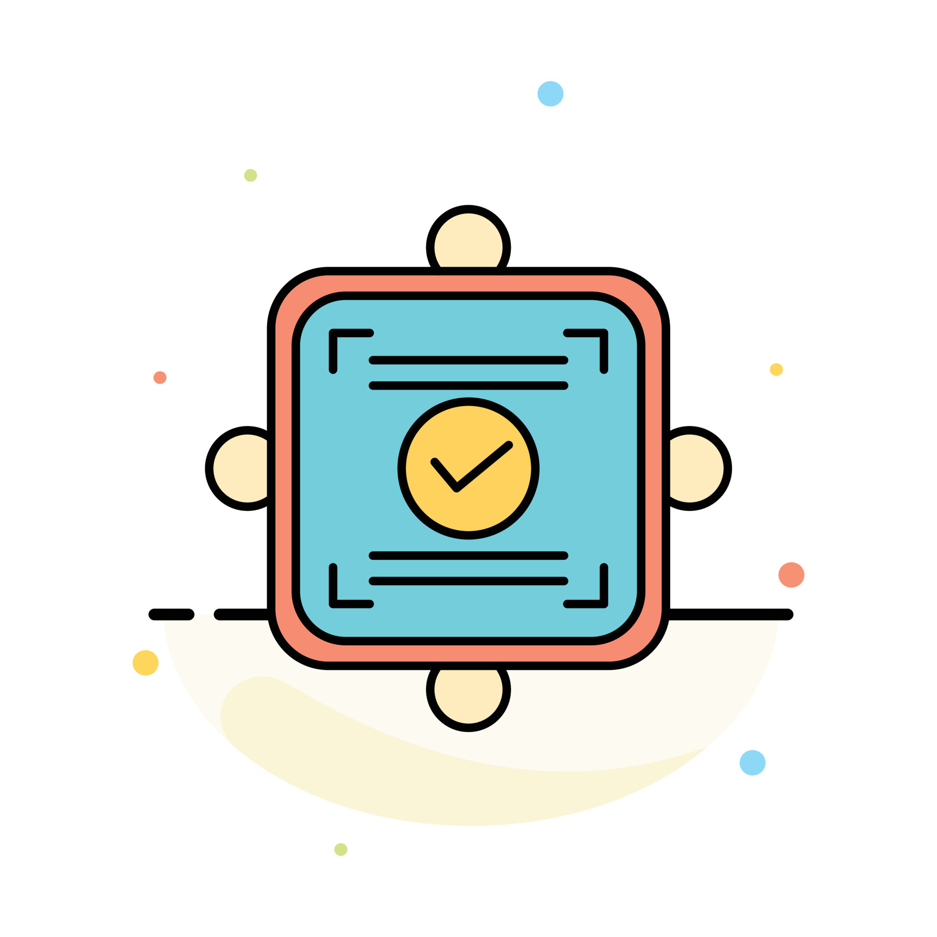 Ok Report Card Agreement Abstract Flat Color Icon Template 18002438