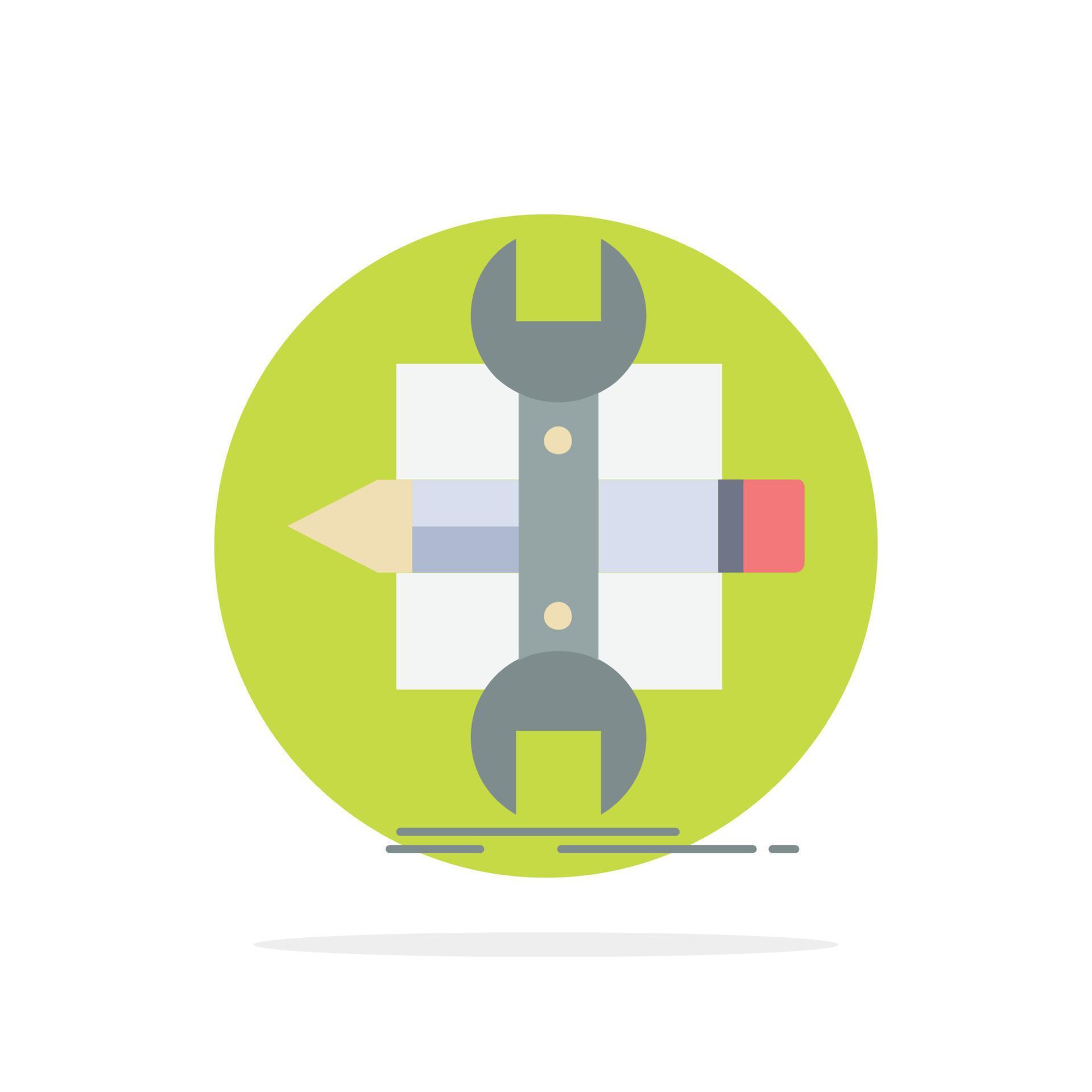 Build design develop sketch tools Flat Color Icon Vector 18002490 ...