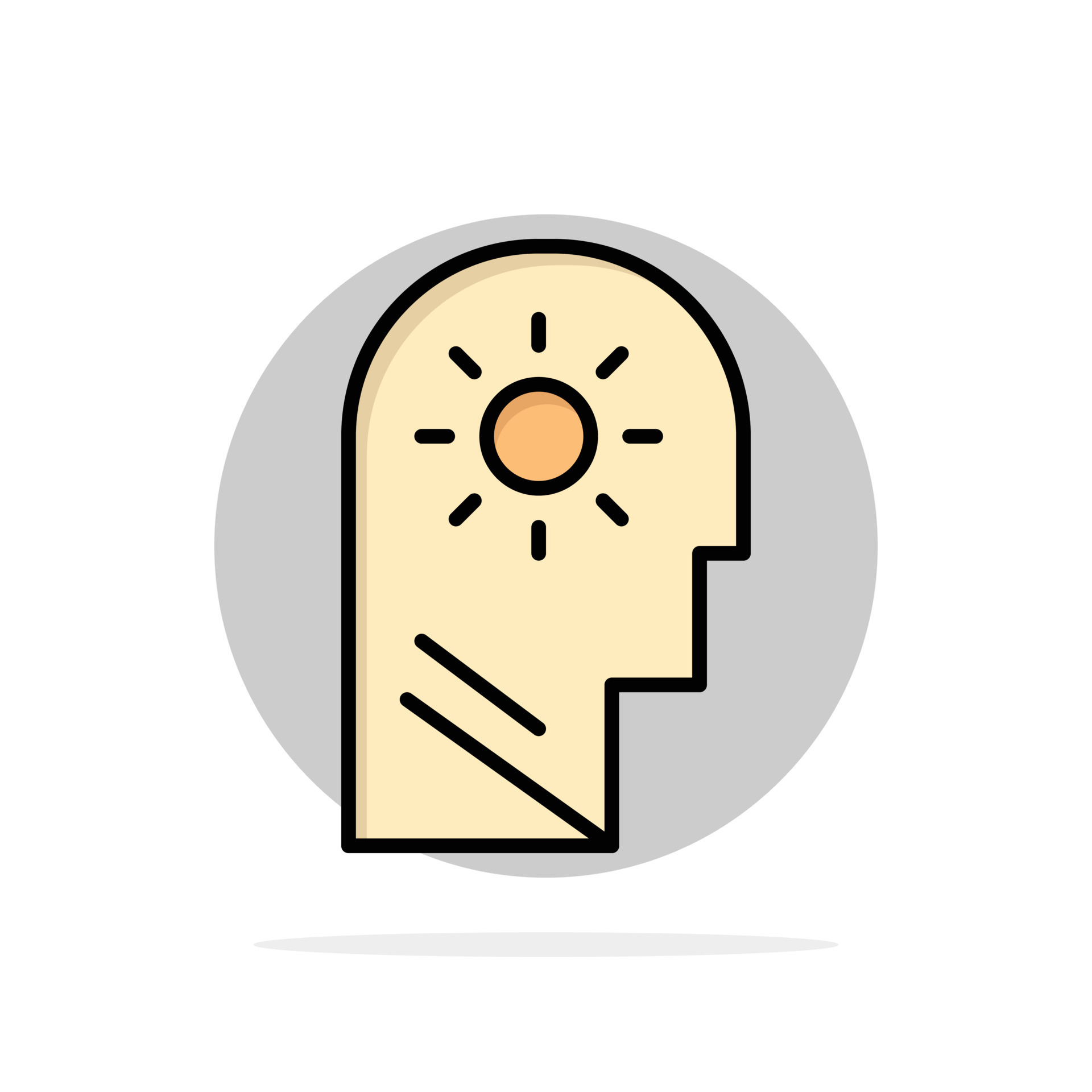Brain Control Mind Setting Abstract Circle Background Flat Color Icon