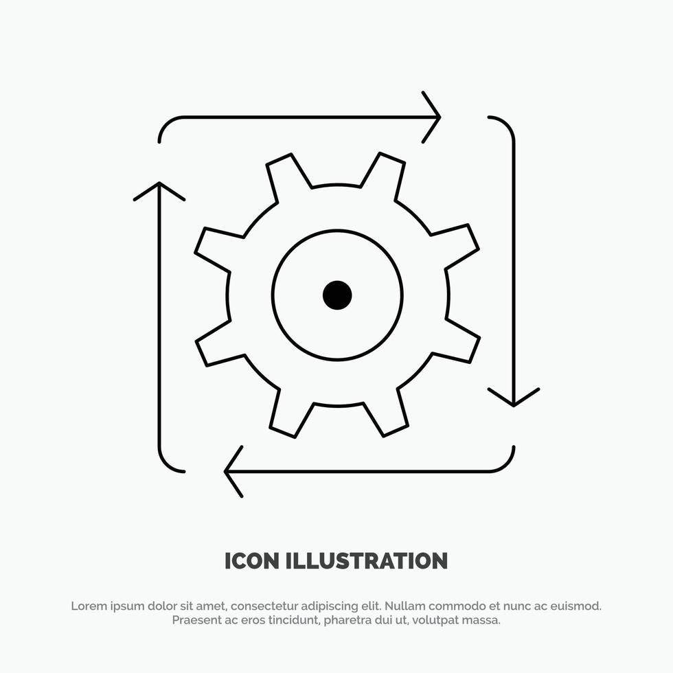 Workflow Automation Development Flow Operation Line Icon Vector
