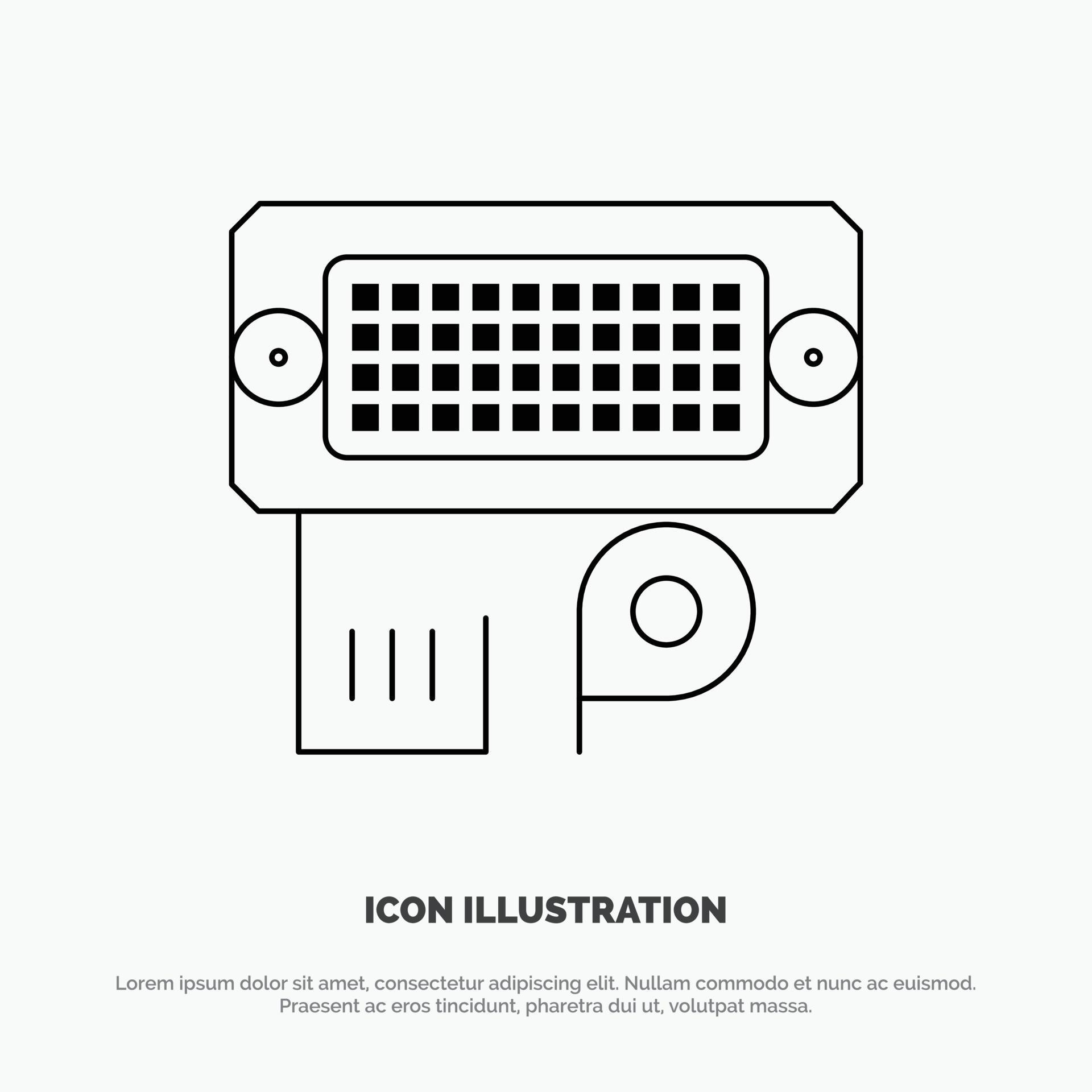 Adapter Connection Data Input Line Icon Vector 18002986 Vector Art At