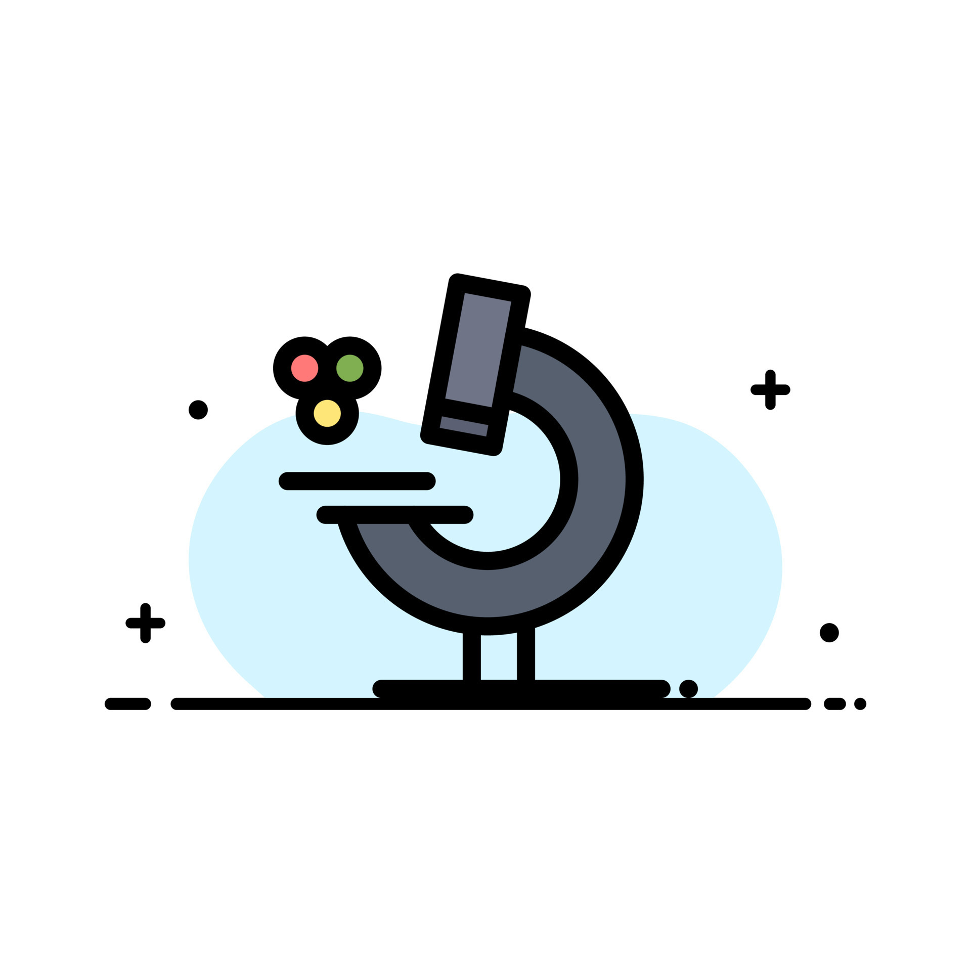 Education Microscope Science Business Flat Line Filled Icon Vector