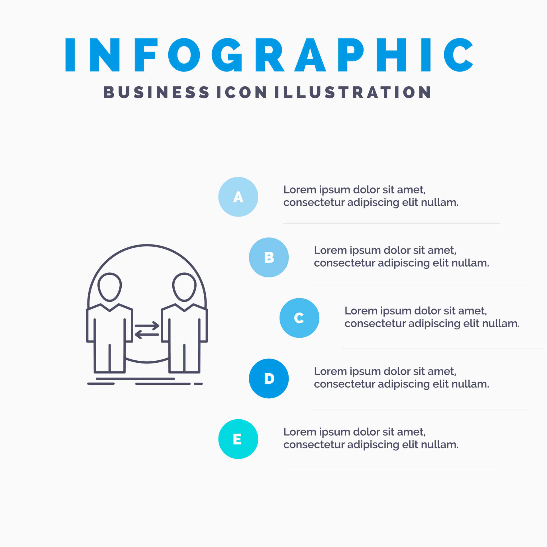 Man Clone User Identity Duplicate Line Icon With 5 Steps Presentation Infographics Background