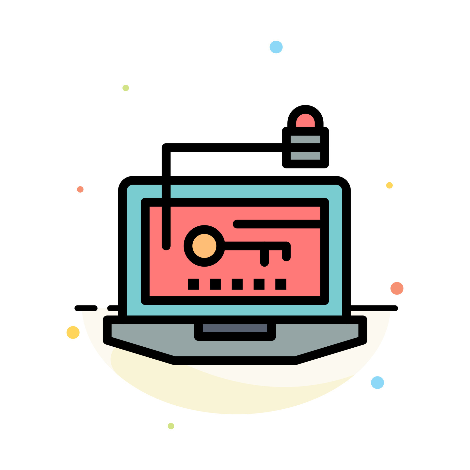 Access Computer Hardware Key Laptop Abstract Flat Color Icon Template