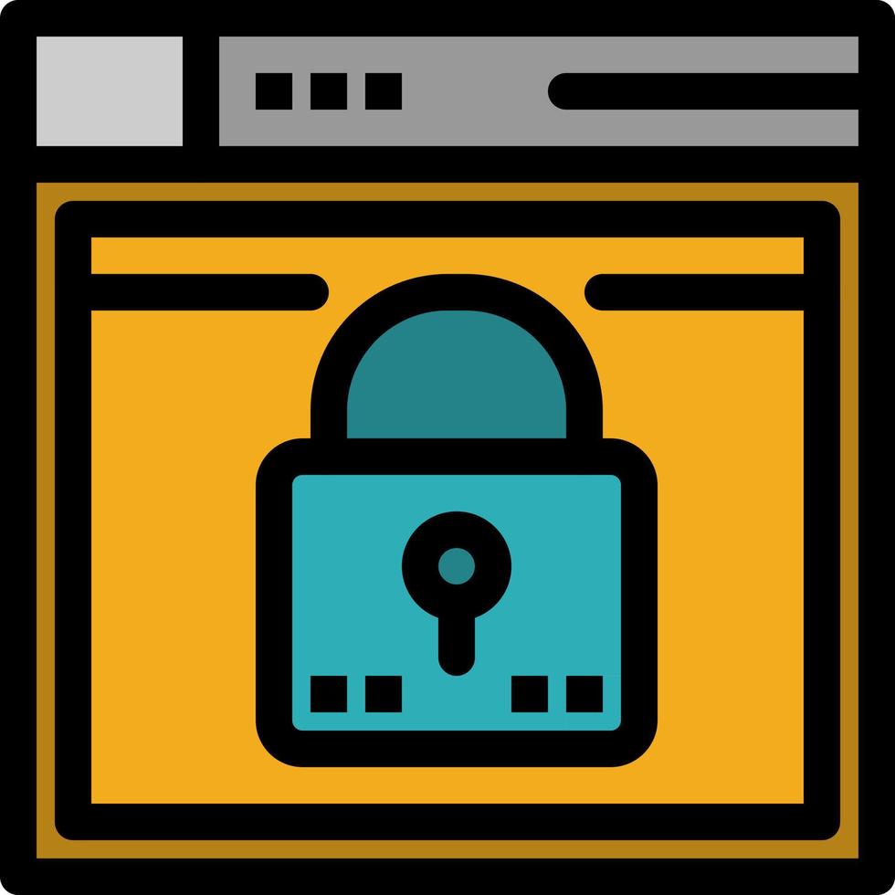 Login Secure Web Layout Password Lock Flat Color Icon Vector Icon