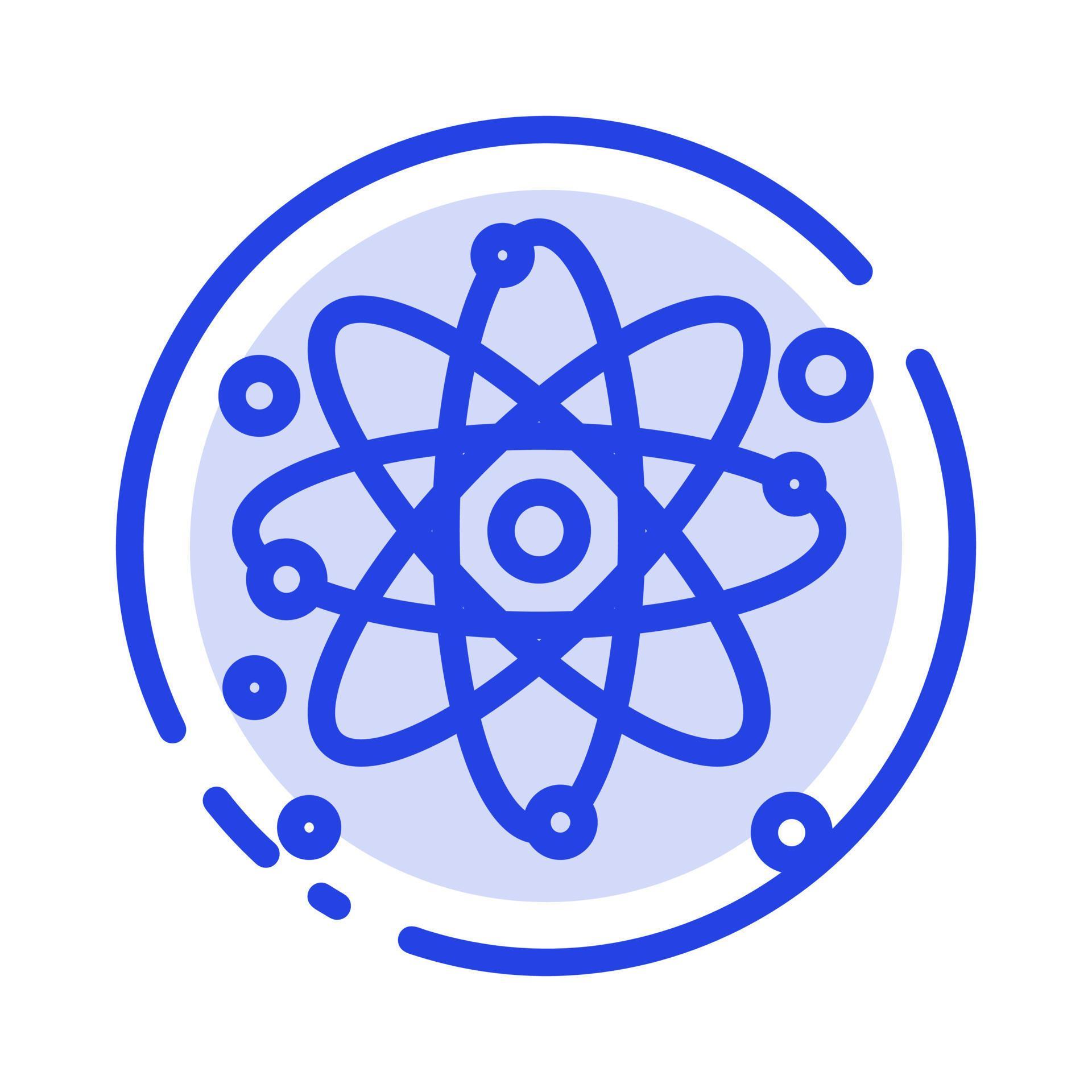 Atom Particle Molecule Physics Blue Dotted Line Line Icon 18004574 Vector Art At Vecteezy