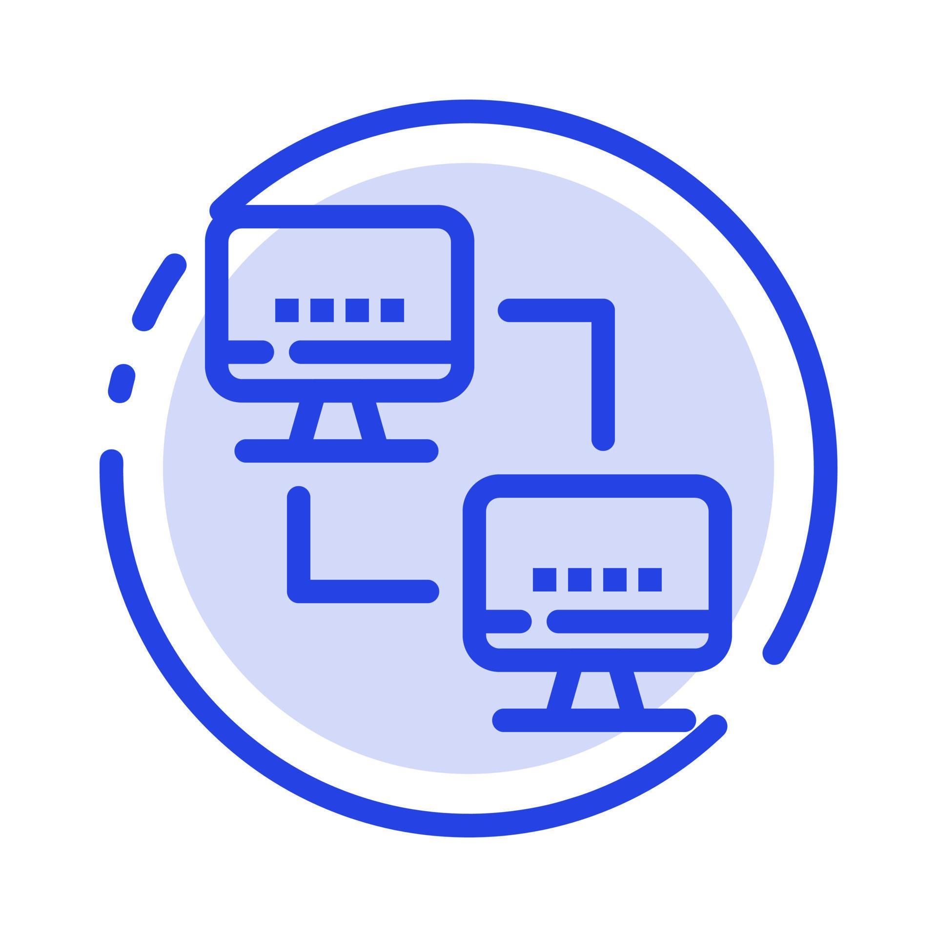 Computer Network Computing Computers Blue Dotted Line Line Icon 18005071 Vector Art At Vecteezy