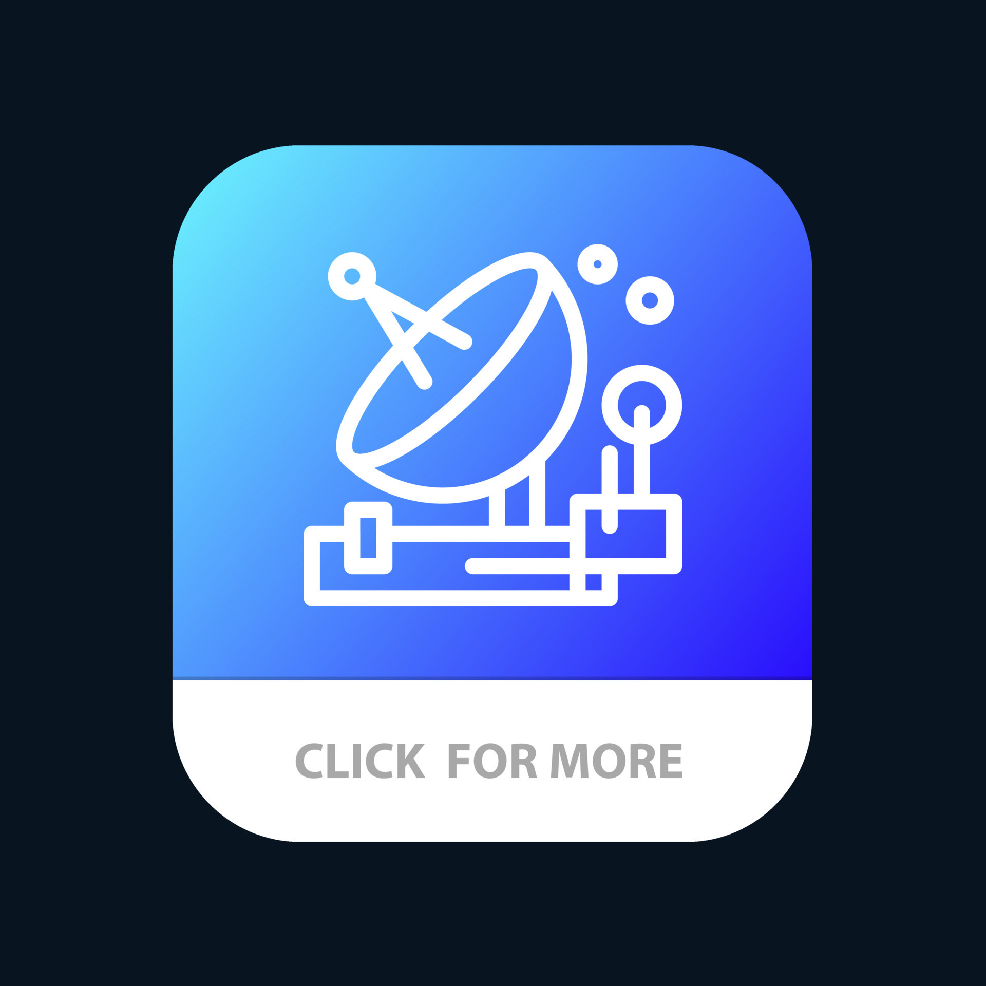 Antenna Communication Parabolic Satellite Space Mobile App Button Android And Ios Line Version