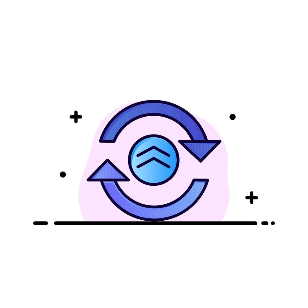 Arrow Refresh Reload Computing Business Flat Line Filled Icon Vector