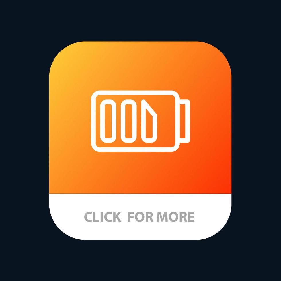 Charge Battery Electricity Simple Mobile App Button Android And Ios Line Version 18007831 Vector