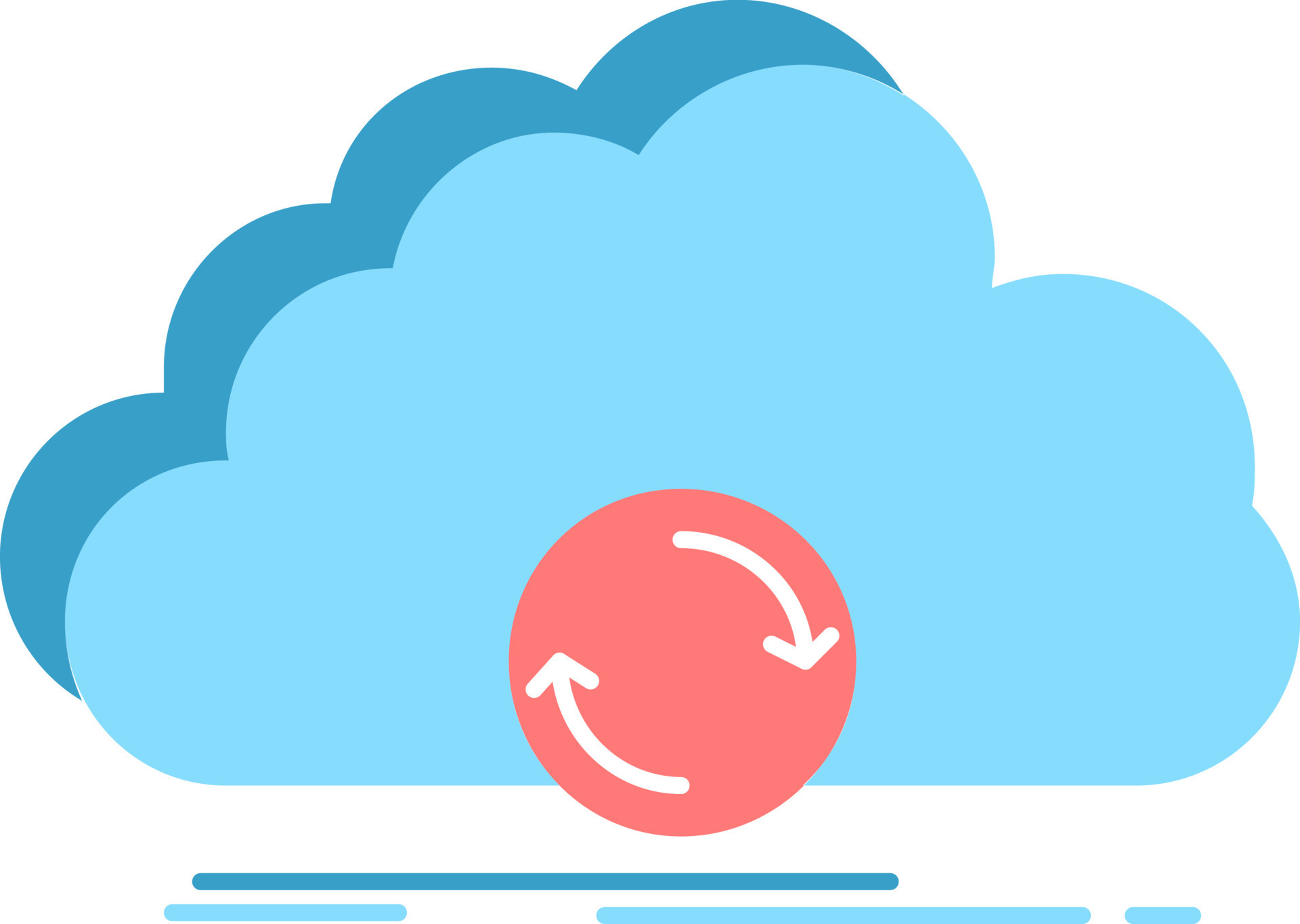 cloud syncing sync data synchronization Flat Color Icon Vector 18008634 Vector Art at Vecteezy