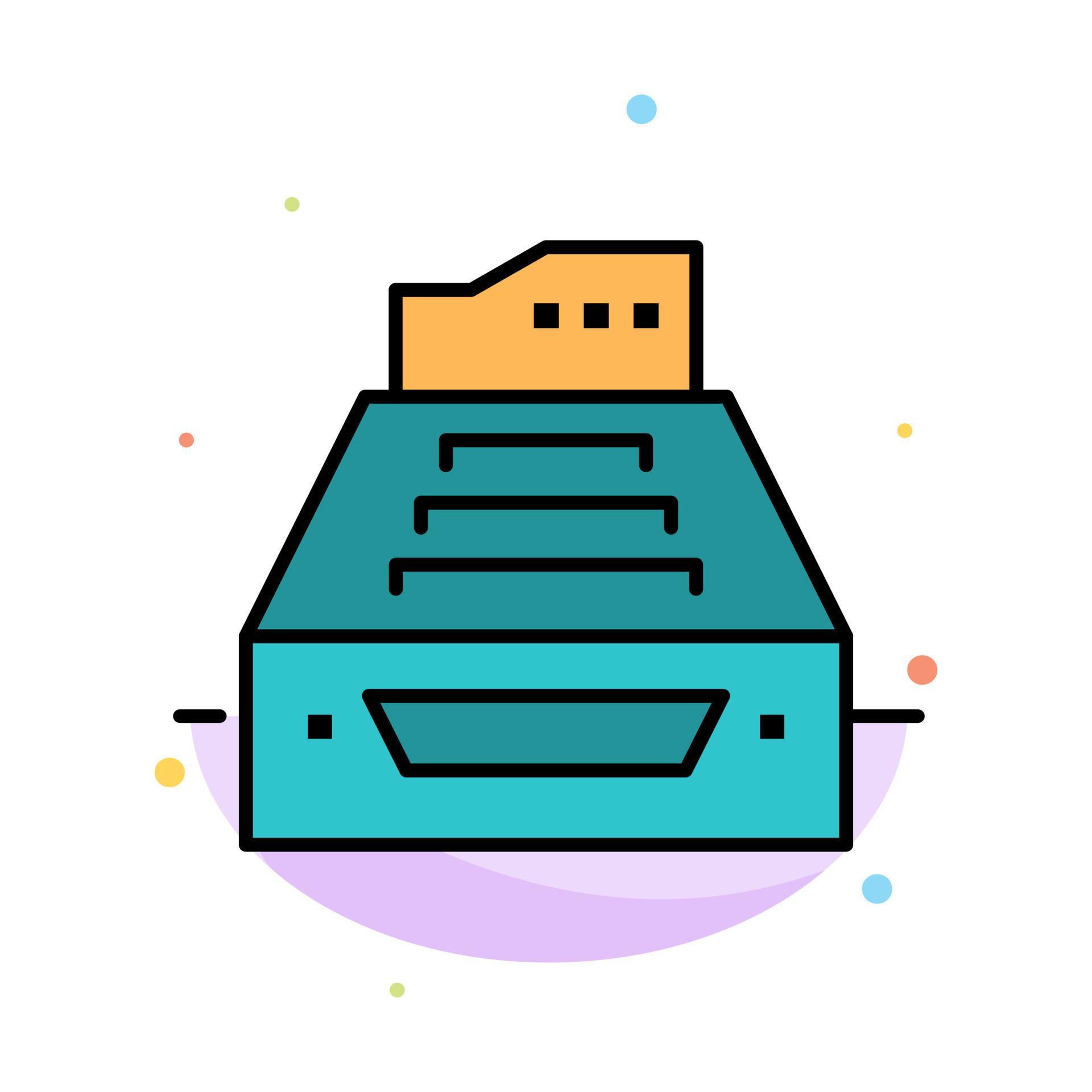 Files Accounting Accounts Data Database Inbox Storage Abstract Flat Color Icon Template 18009528