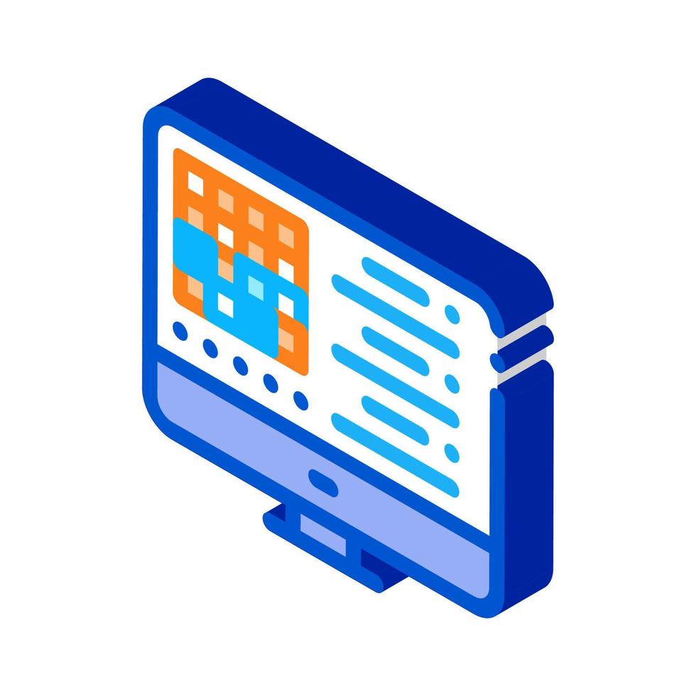 manufacturing computer automation control isometric icon vector ...