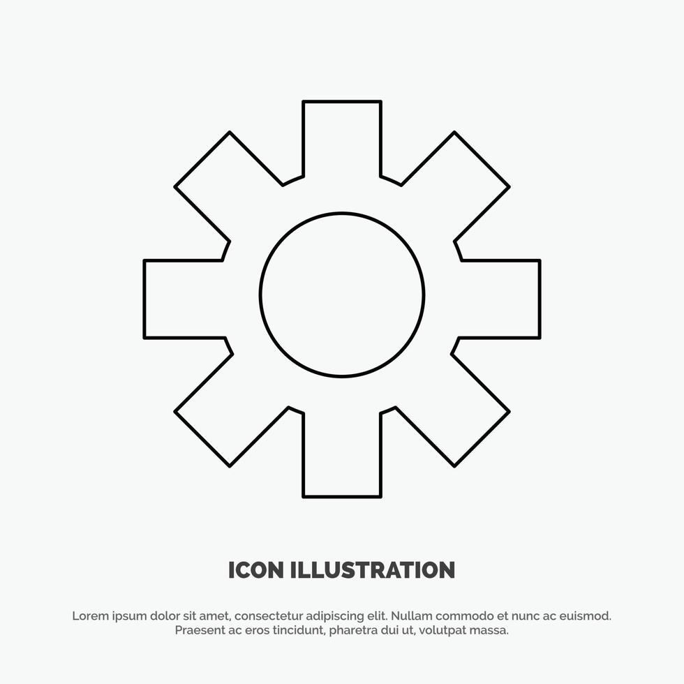Setting Cog Gear Line Icon Vector 18011099 Vector Art At Vecteezy