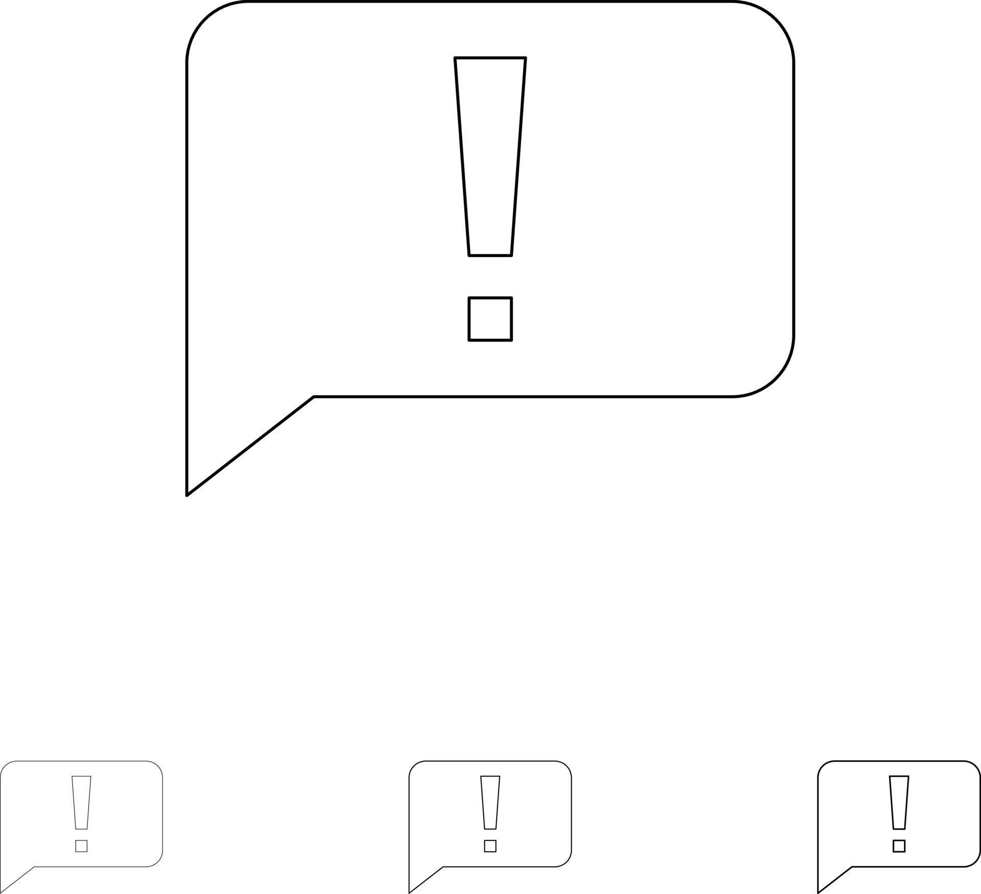 Chat Error Basic Ui Bold And Thin Black Line Icon Set 18011203 Vector Art At Vecteezy