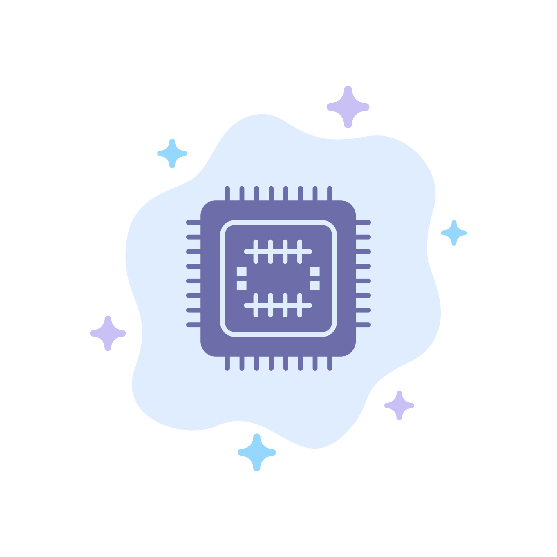 System Tech Technology Cpu Blue Icon on Abstract Cloud Background ...