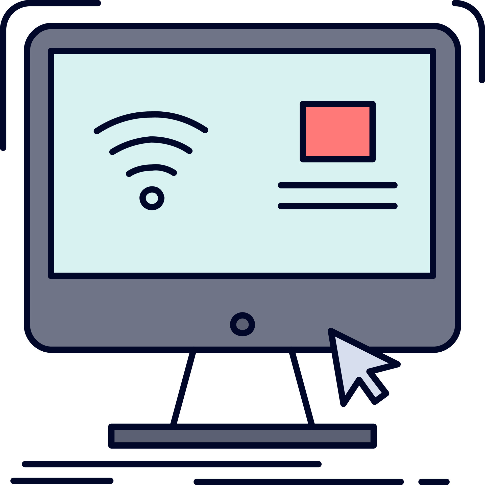 Control Computer Monitor Remote Smart Flat Color Icon Vector 18011532